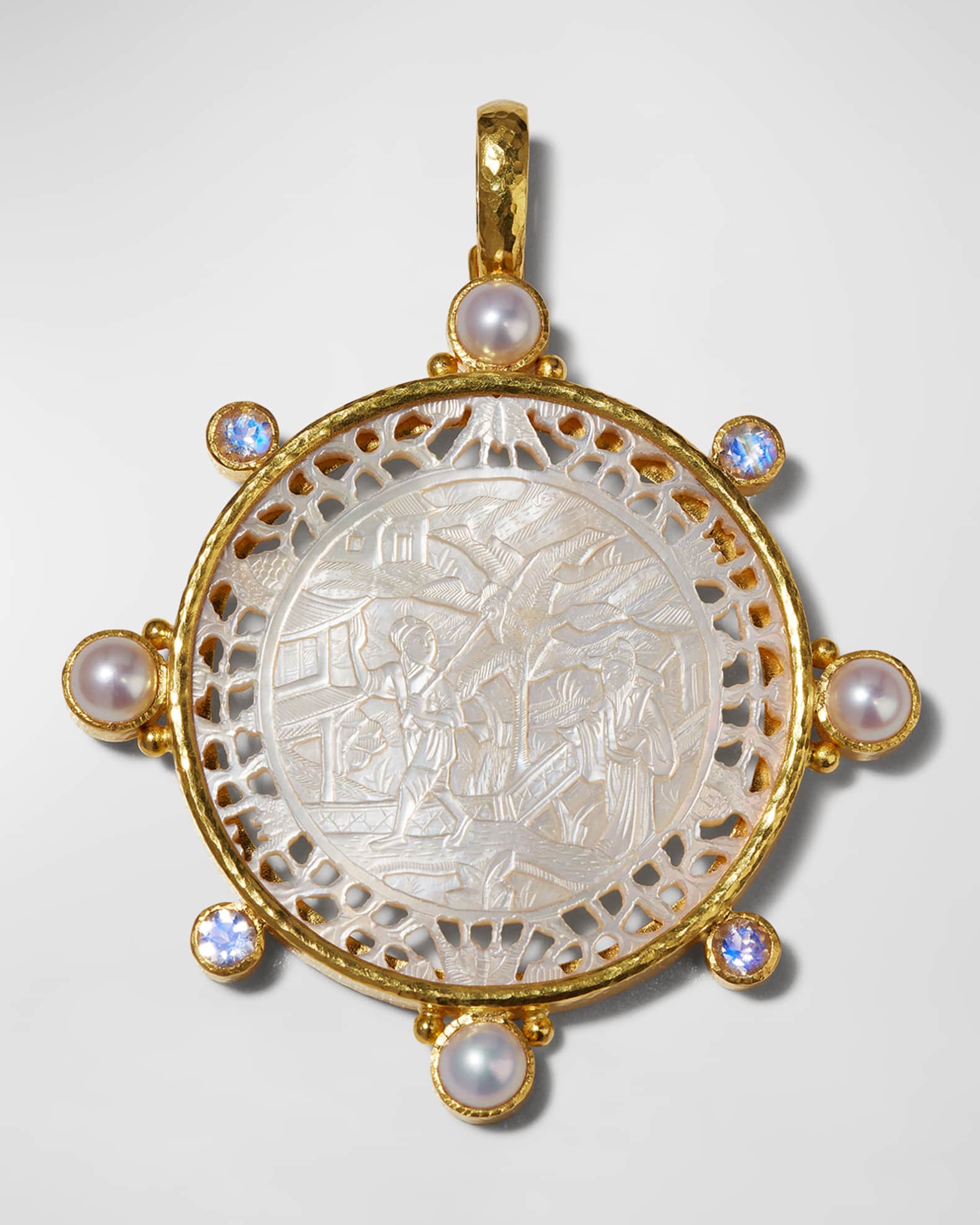 Elizabeth Locke Chinese Gambling Counter Intaglio Pendant | Neiman Marcus