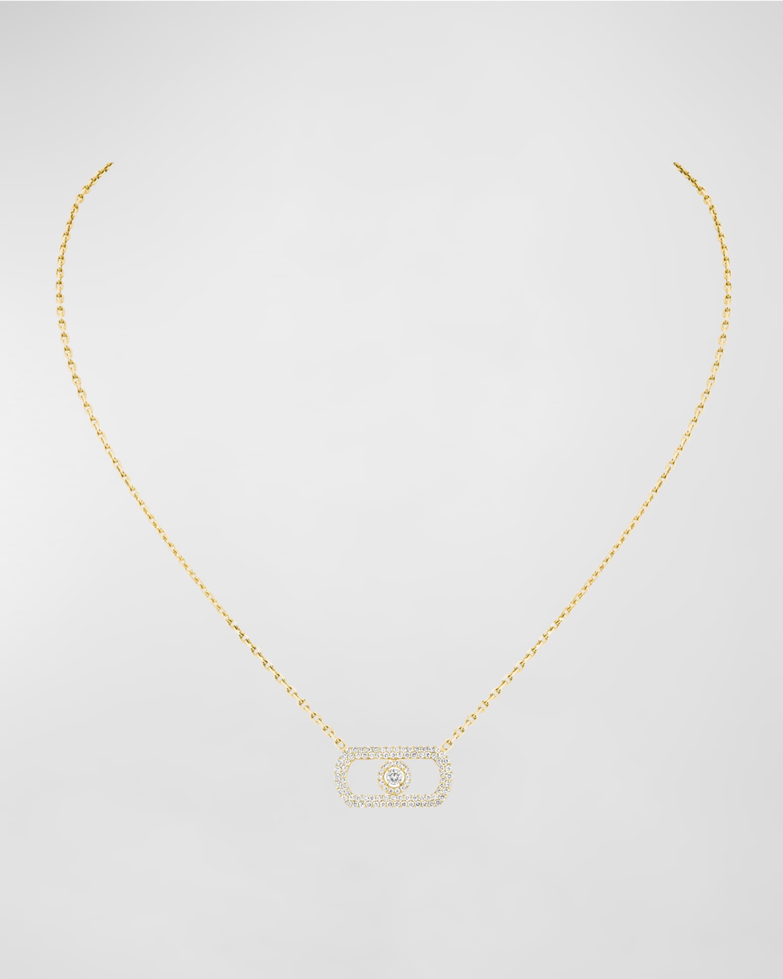 Messika SO MOVE 18K YELLOW GOLD DIAMOND PAVE PENDANT NECKLACE | Neiman Marcus