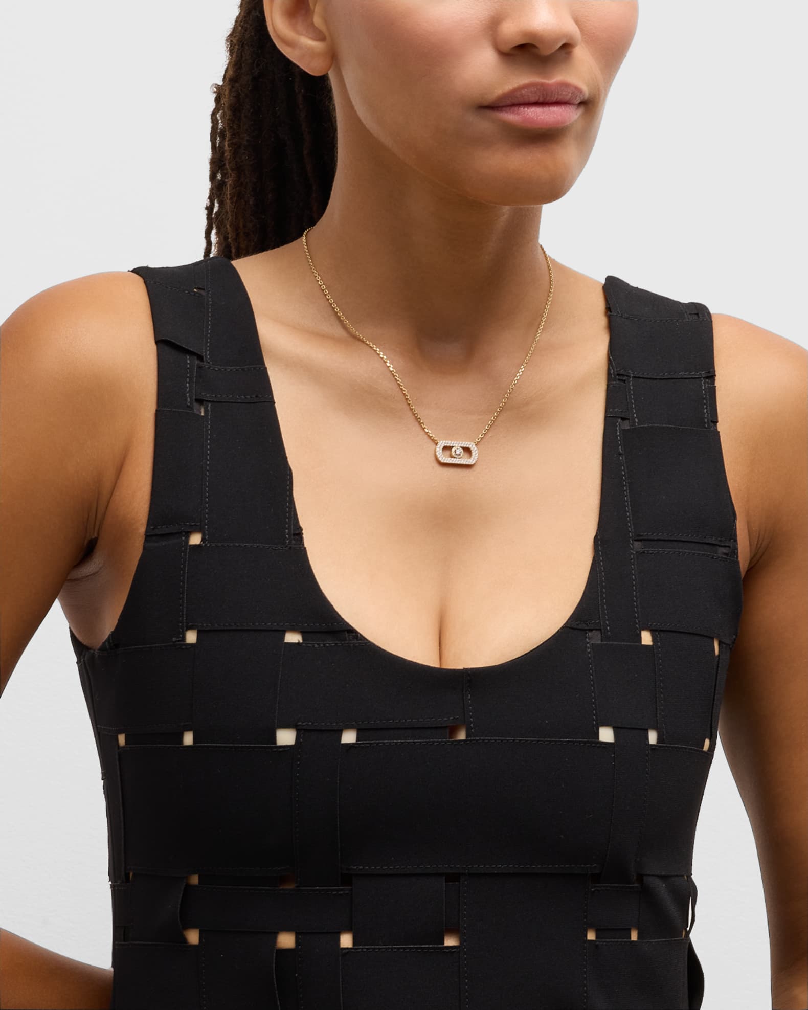 Messika SO MOVE 18K YELLOW GOLD DIAMOND PAVE PENDANT NECKLACE | Neiman Marcus