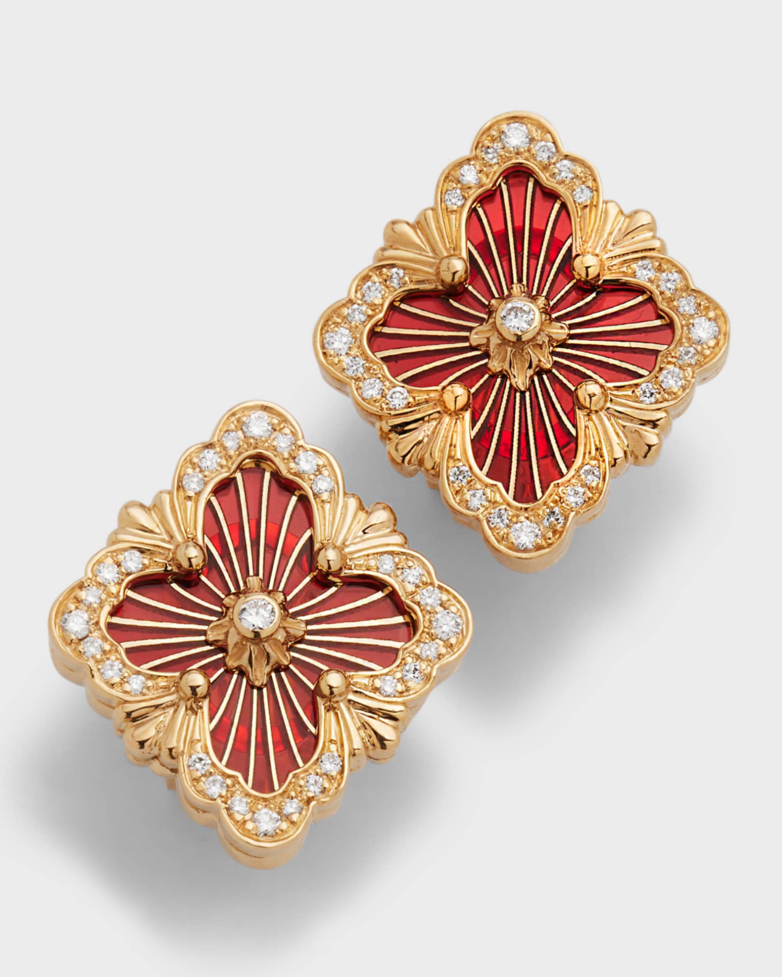 Opera Tulle 18K Enamel Diamond Earrings | Neiman Marcus