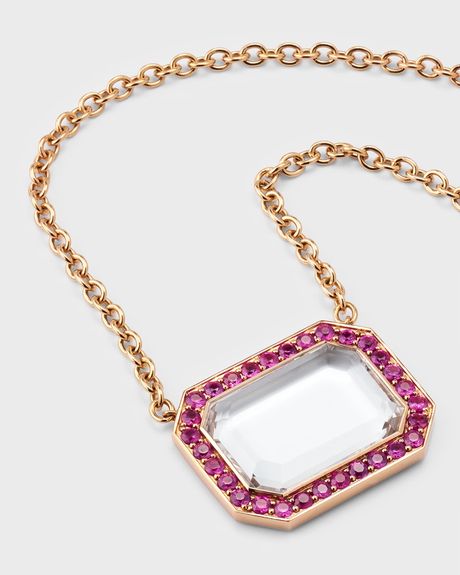Walters Faith 18K Rock Crystal Octagonal Pendant Necklace | Neiman Marcus