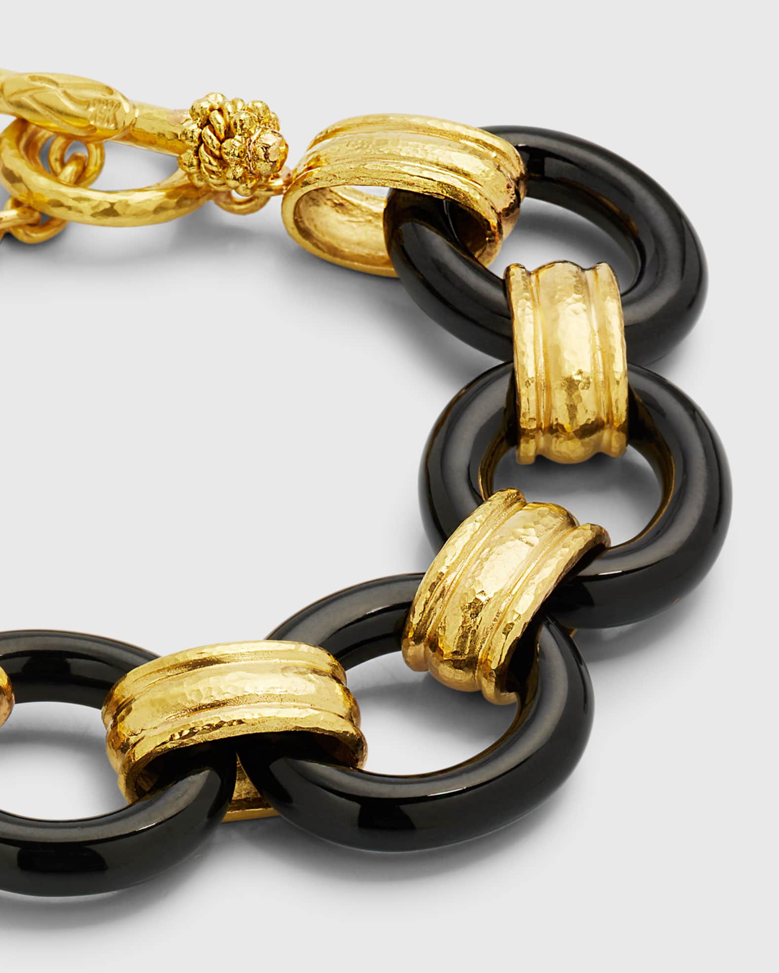 Elizabeth Locke 19K Large Black Jade and Gold Connector Bracelet ...