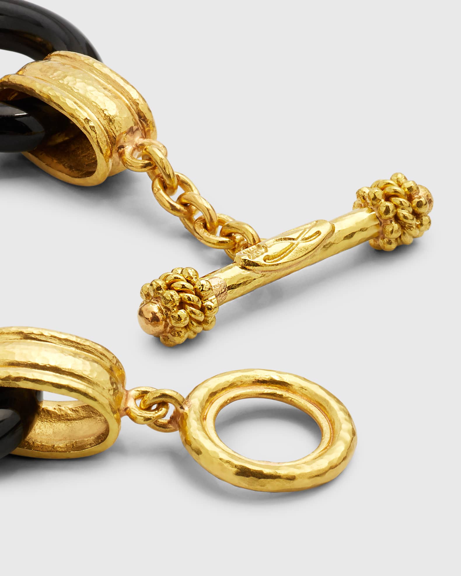 Elizabeth Locke 19K Large Black Jade and Gold Connector Bracelet ...