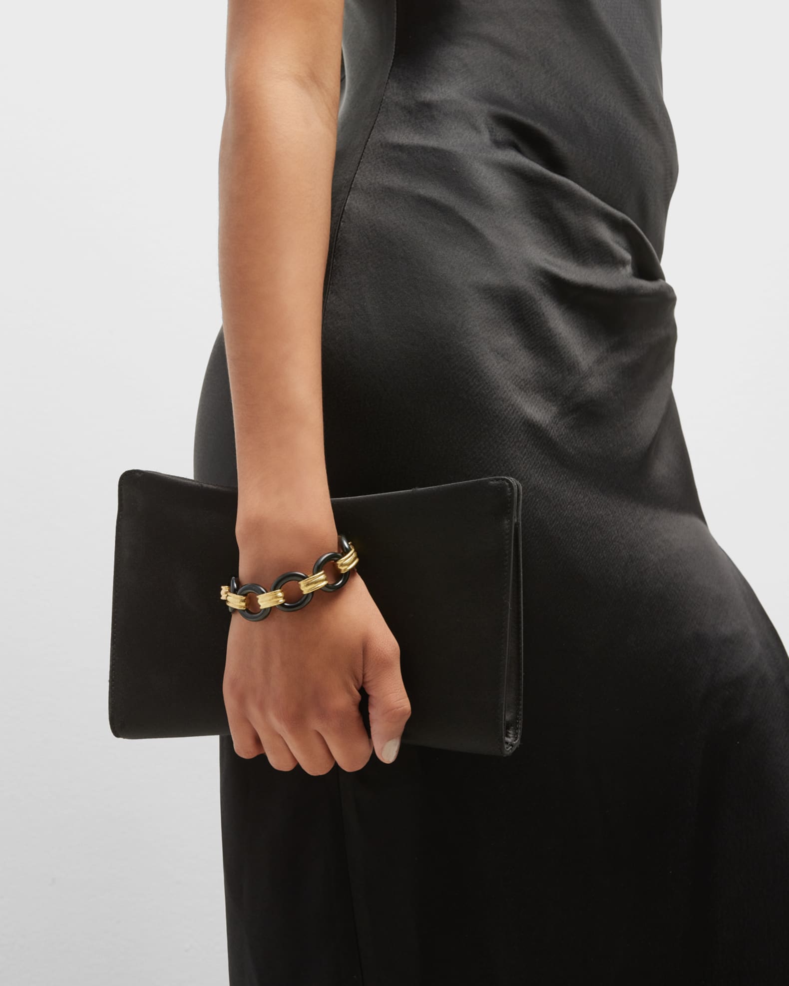 Elizabeth Locke 19K Large Black Jade and Gold Connector Bracelet ...