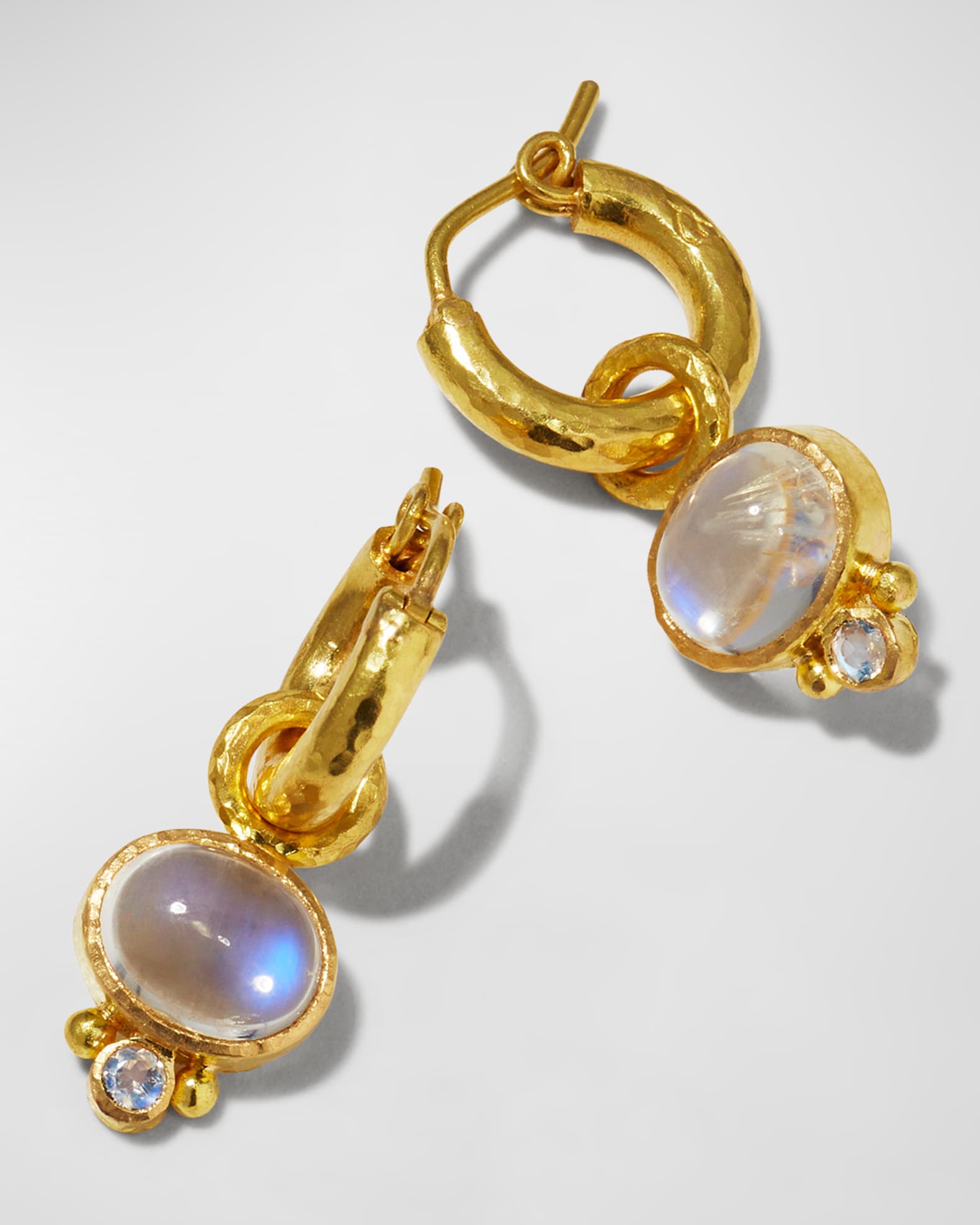 Elizabeth Locke 19k Cabochon Moonstone Earring Pendants | Neiman Marcus
