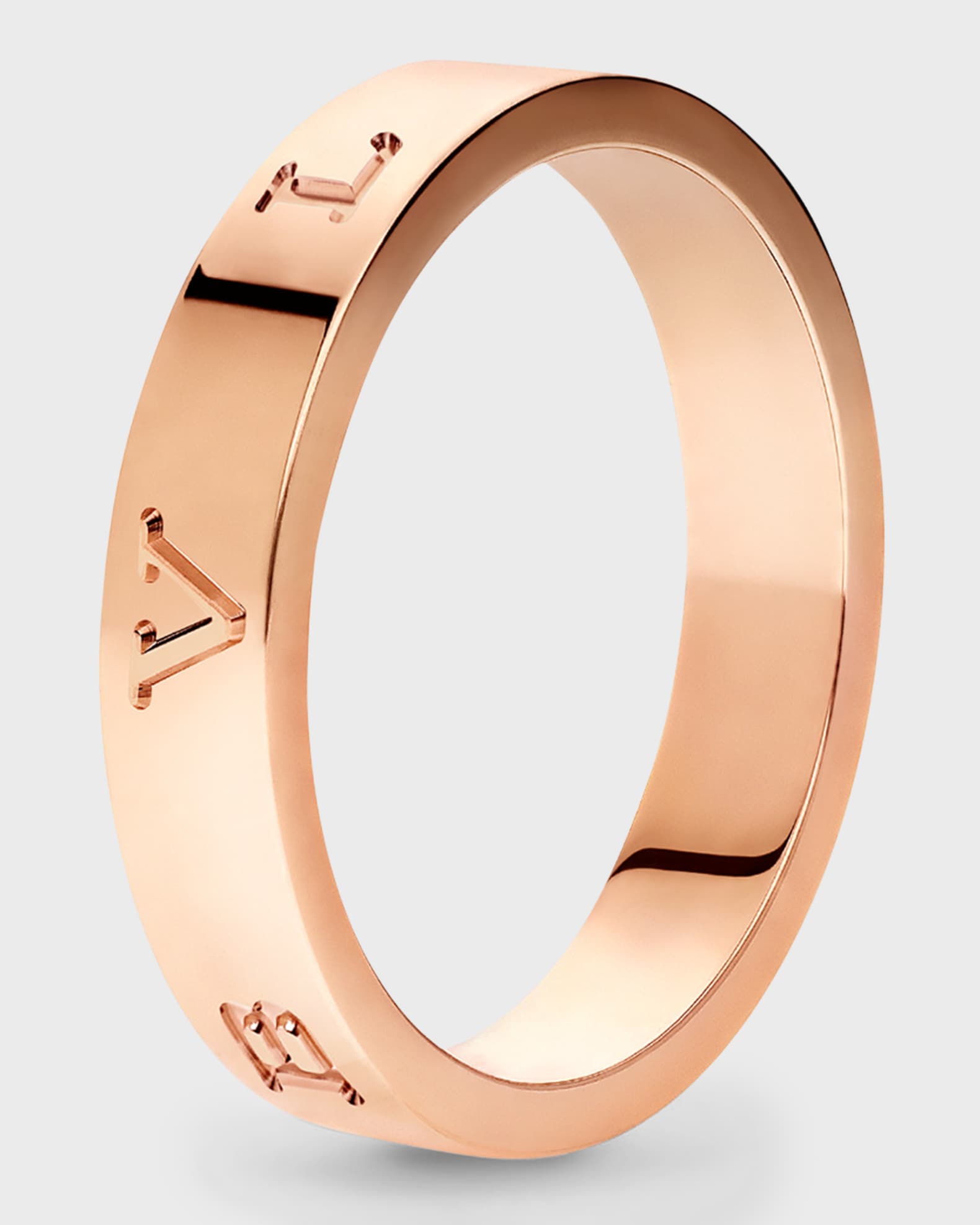 BULGARI Plain Band Ring in 18K Rose Gold | Neiman Marcus