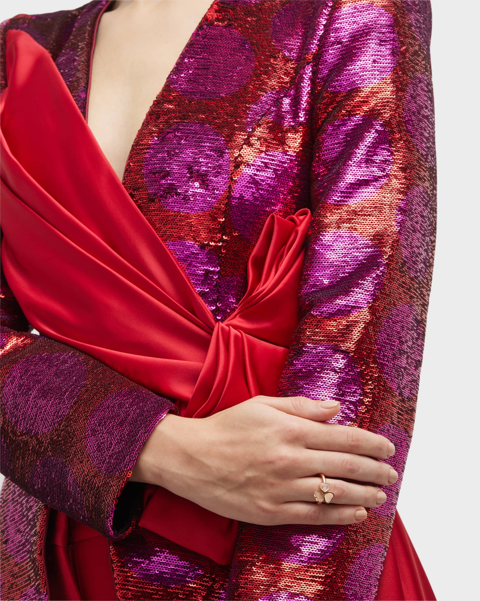 Chopard Happy Hearts 18K Rose Gold Triple Heart Diamond Ring | Neiman ...