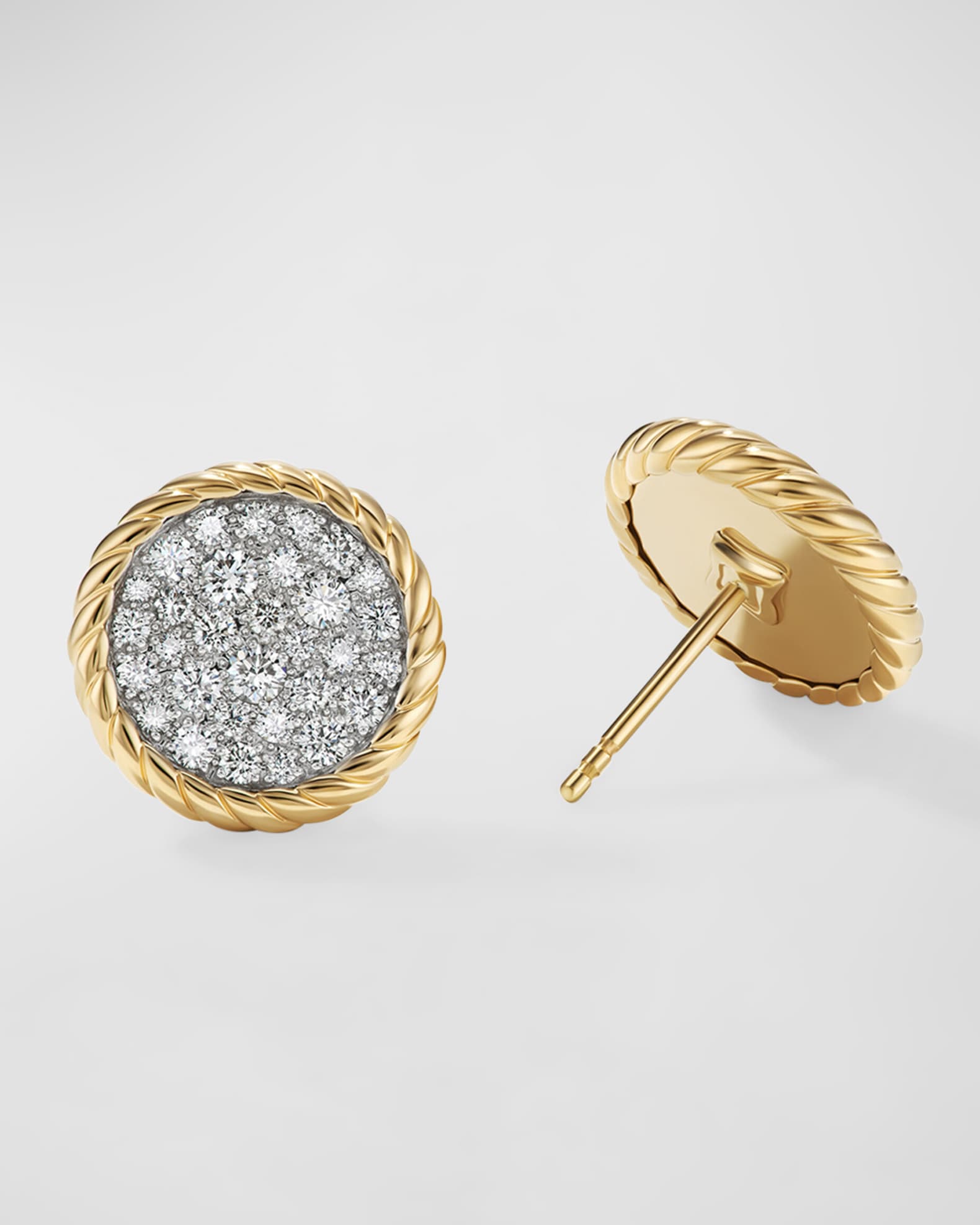 David Yurman Elements Earrings in 18K Gold with Diamonds, 11.5mm, 0.5 ...