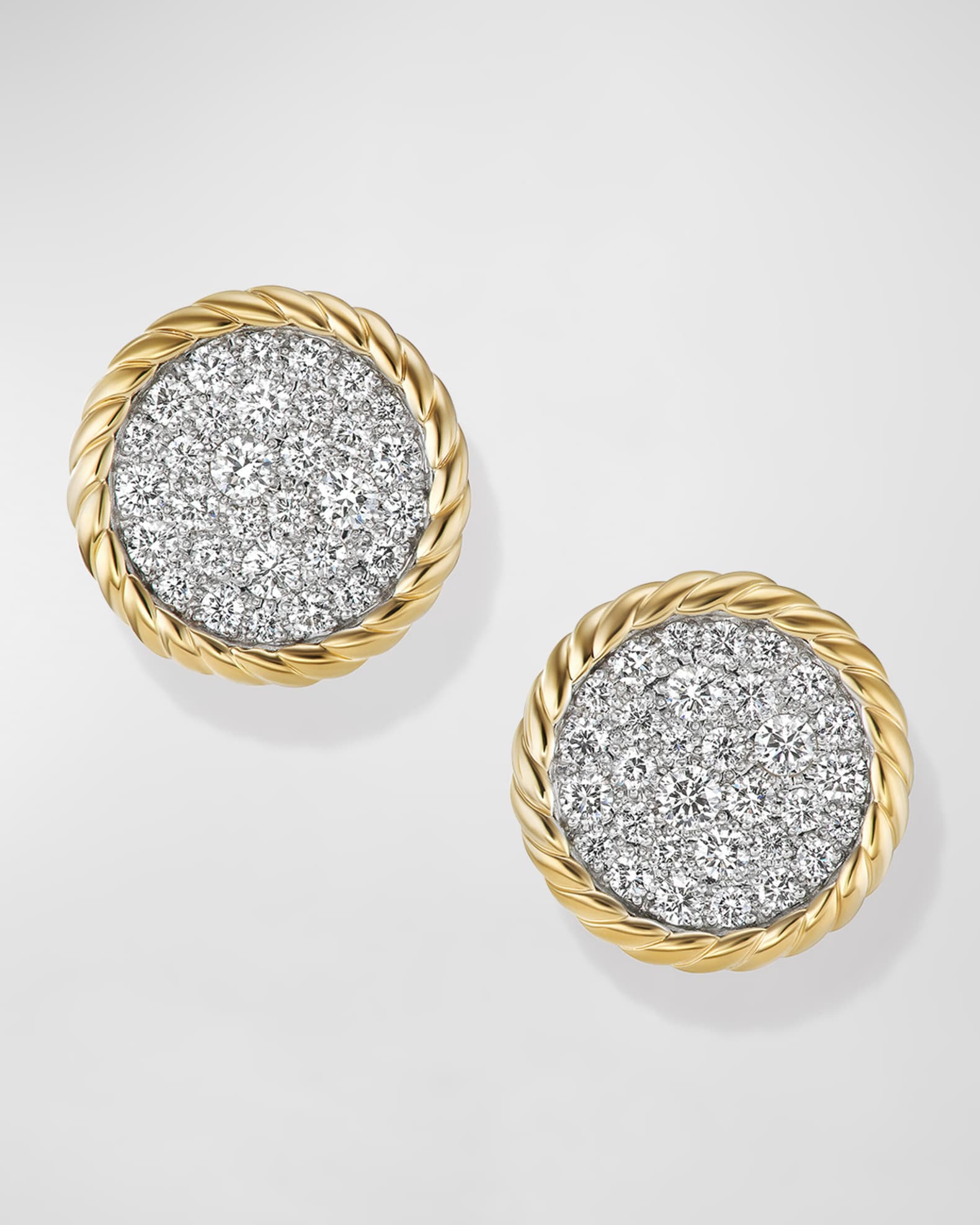 David Yurman Elements Earrings in 18K Gold with Diamonds, 11.5mm, 0.5 ...