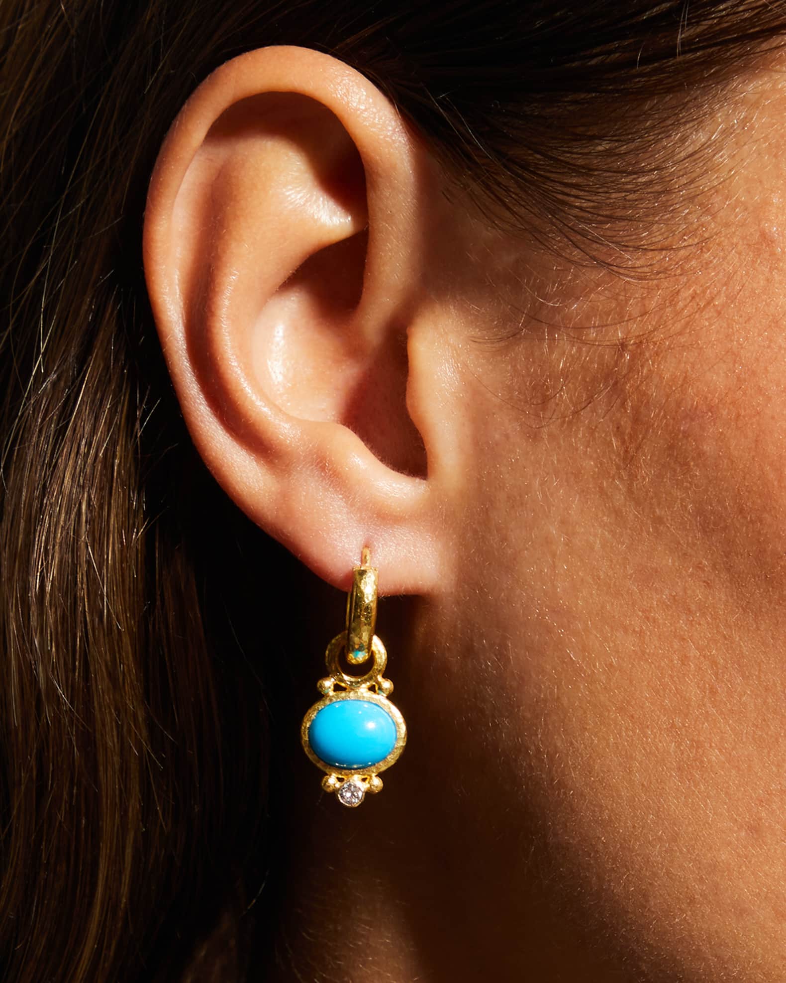 Elizabeth Locke 19k Sleeping Beauty Turquoise & Diamond Earring ...