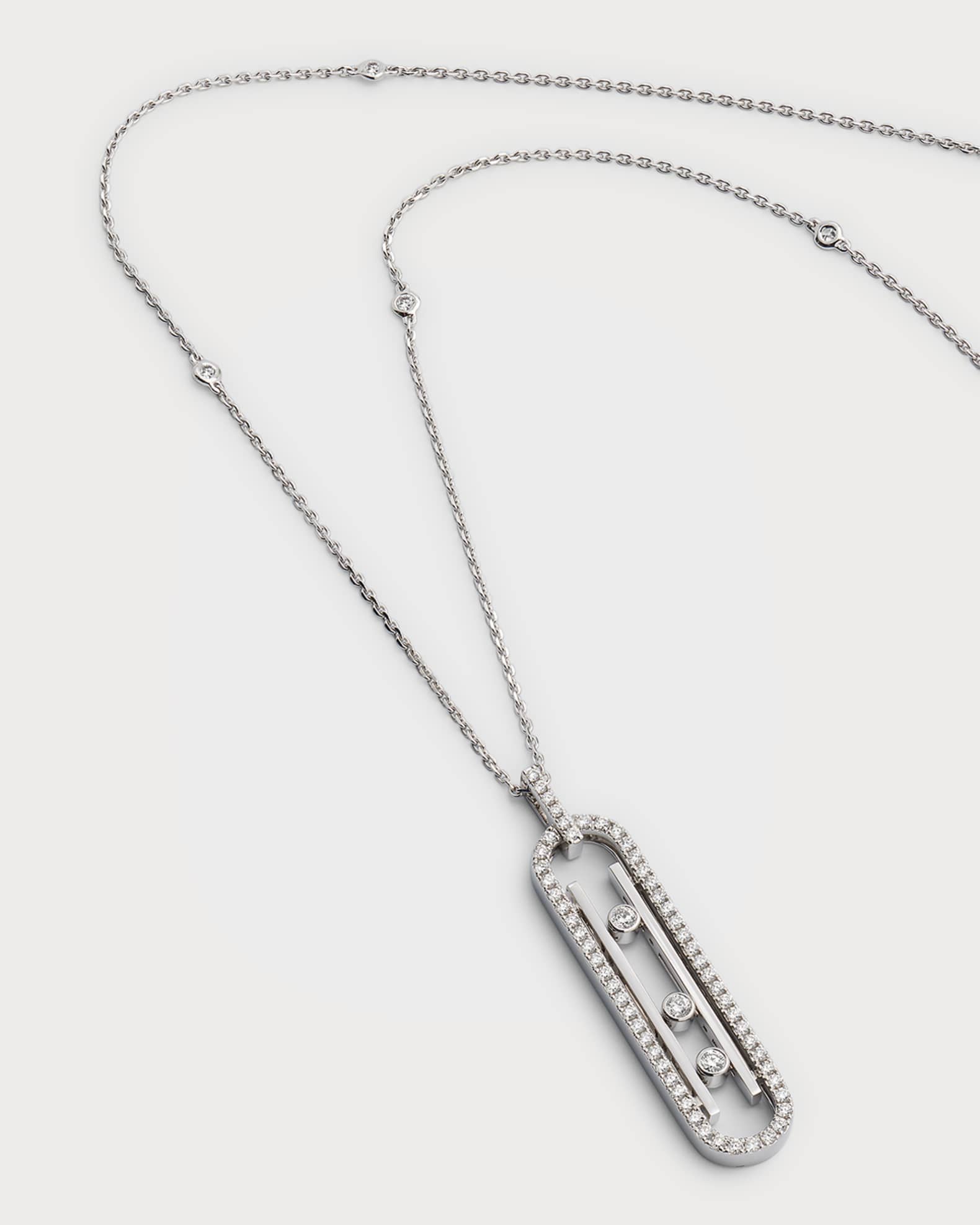 Messika Move 10th 18K White Gold Diamond Necklace | Neiman Marcus