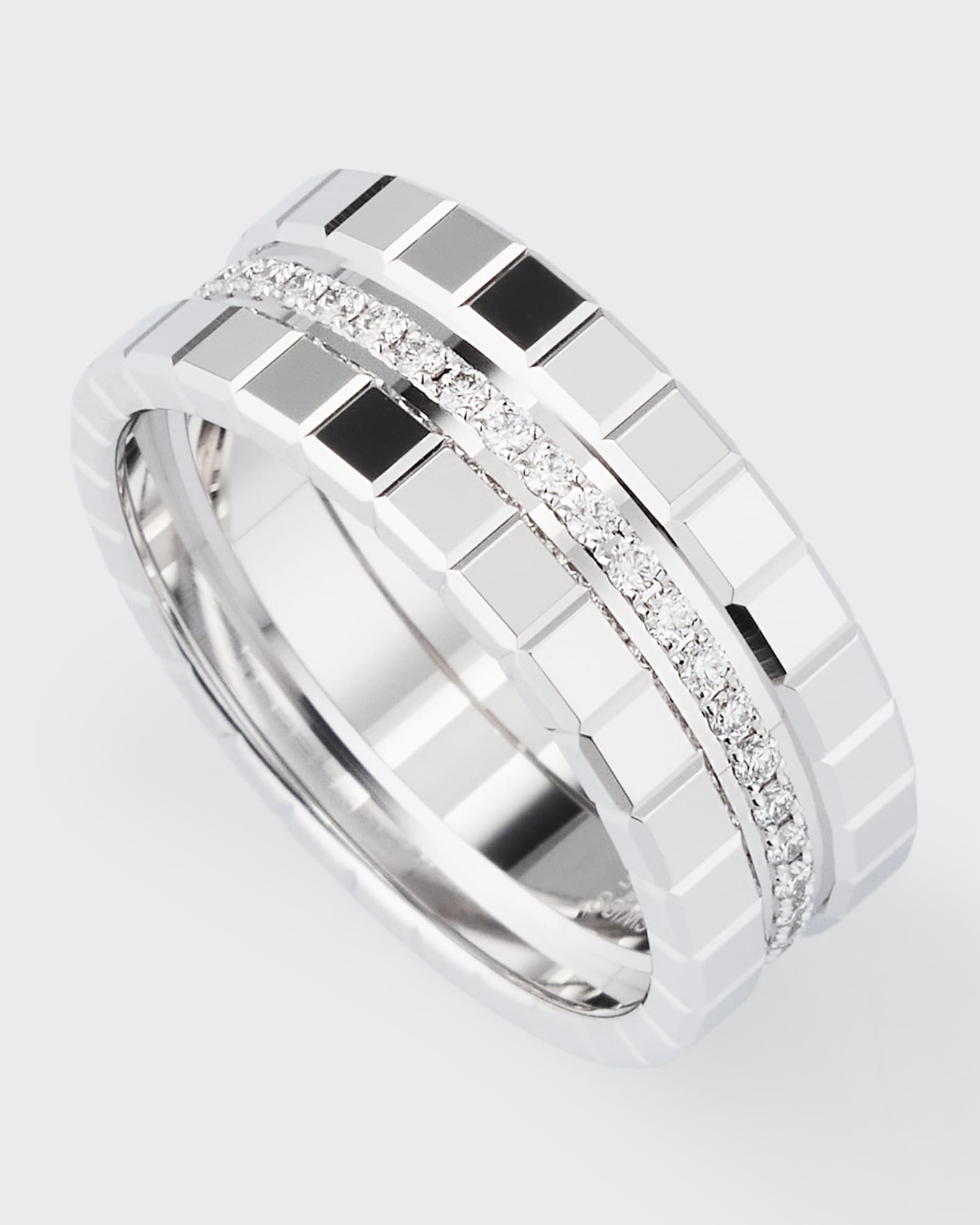 Chopard Ice Cube 18K White Gold Diamond Ring | Neiman Marcus