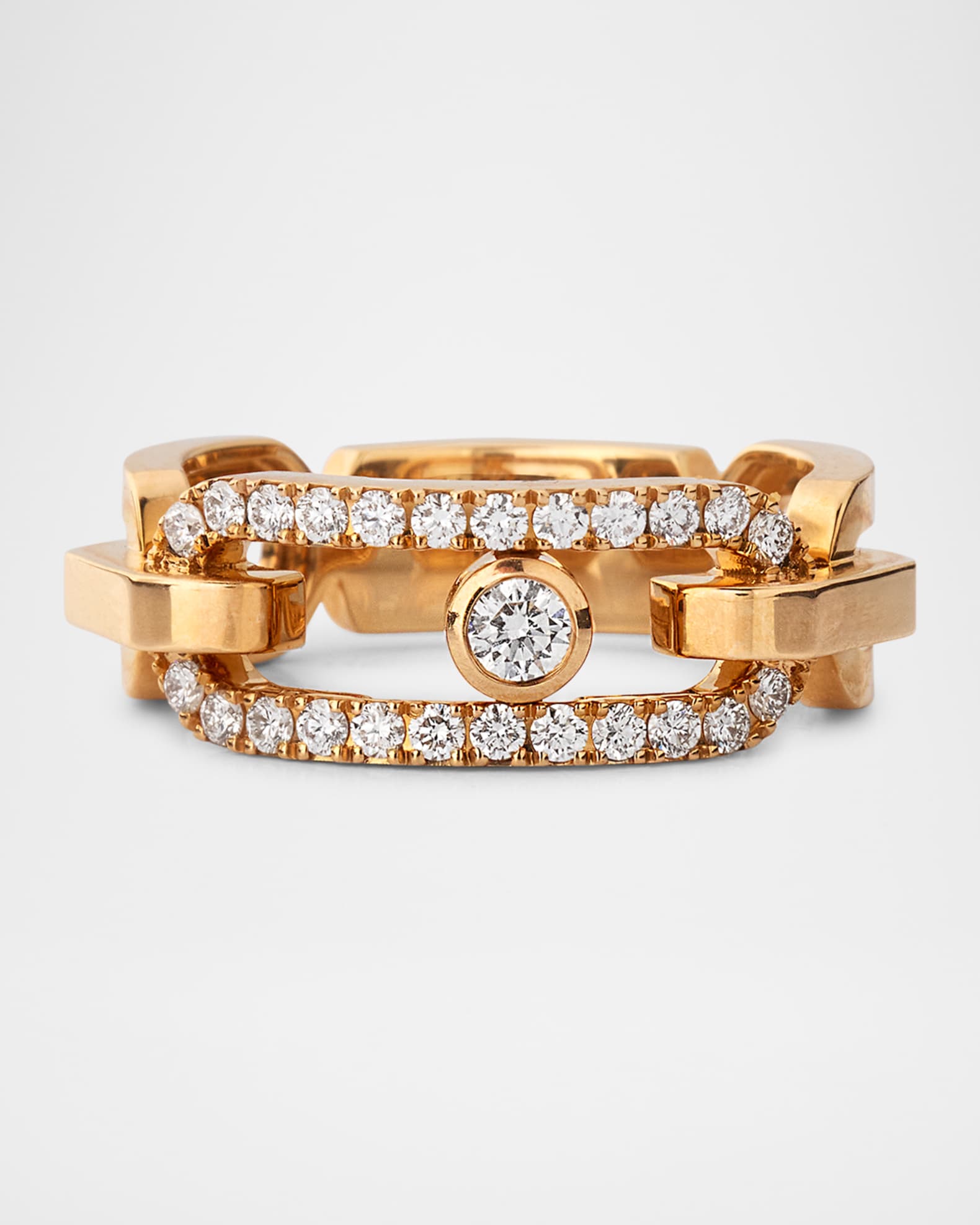 Messika MOVE LINK 18K ROSE GOLD DIAMOND RING | Neiman Marcus