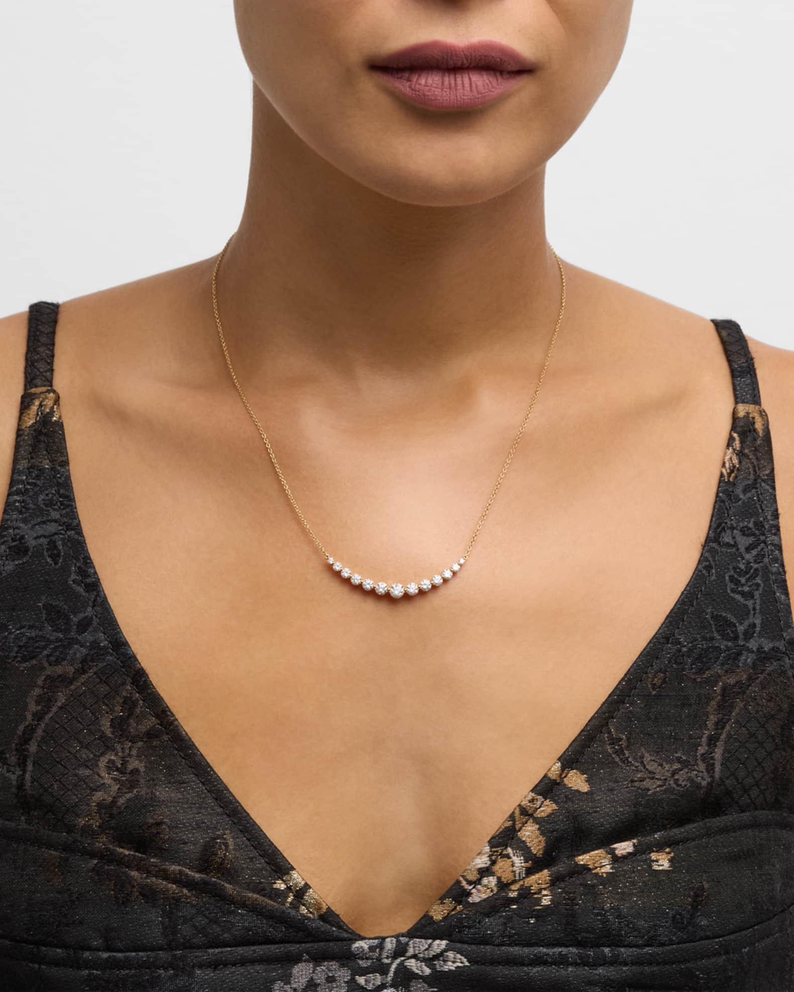 Memoire 18K Yellow Gold Diamond Smile Necklace, 18"L, 2.03tcw | Neiman ...