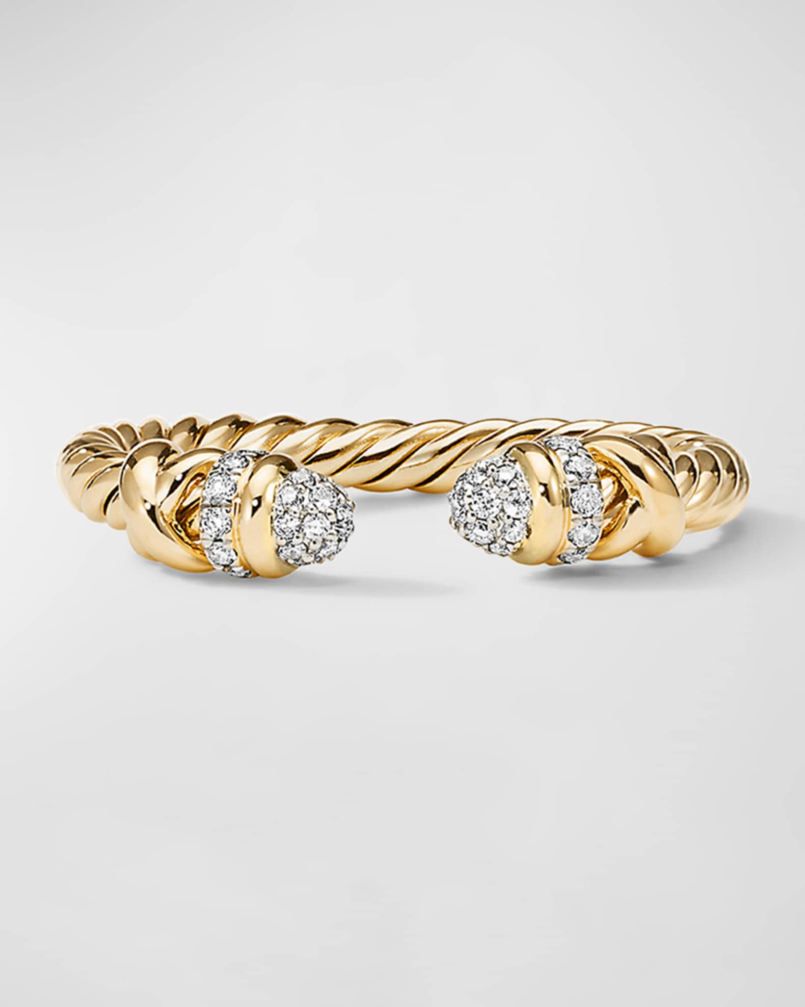 David Yurman Petite Helena Open Ring with Diamonds in 18K Gold, 2.5mm ...