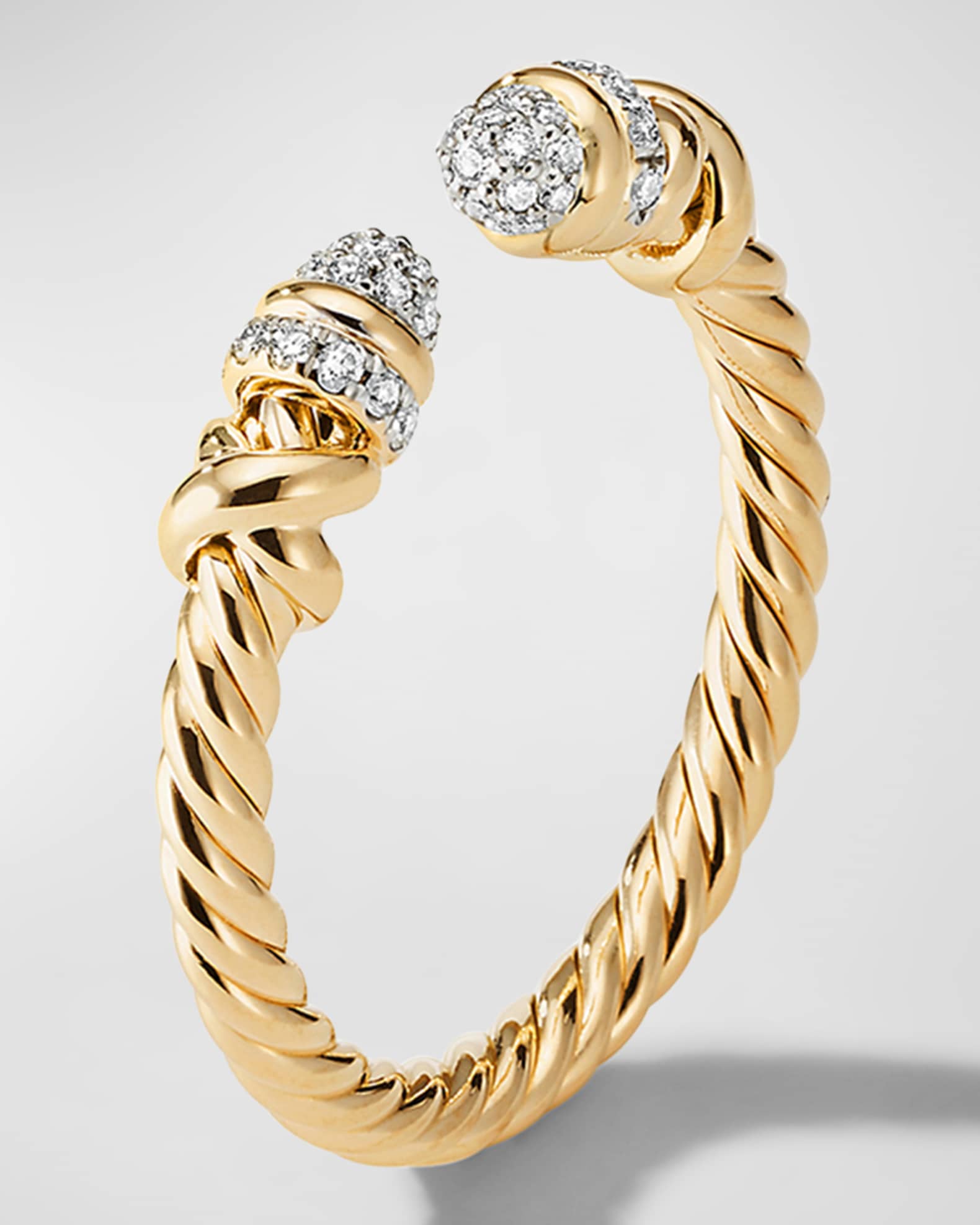 David Yurman Petite Helena Open Ring with Diamonds in 18K Gold, 2.5mm ...