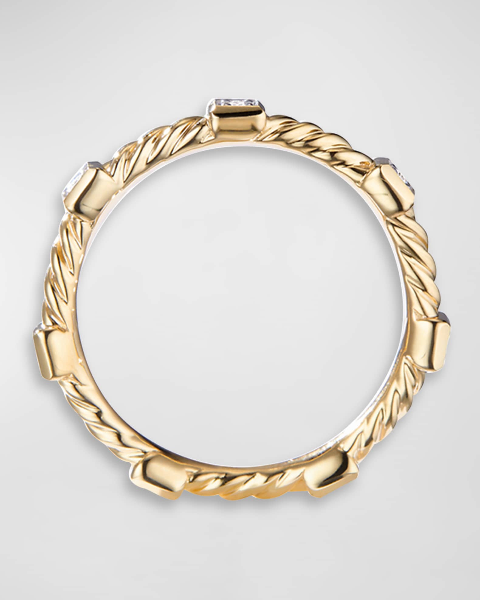 David Yurman Cable Collectibles 18K Diamond Stacking Ring, Size 9 ...