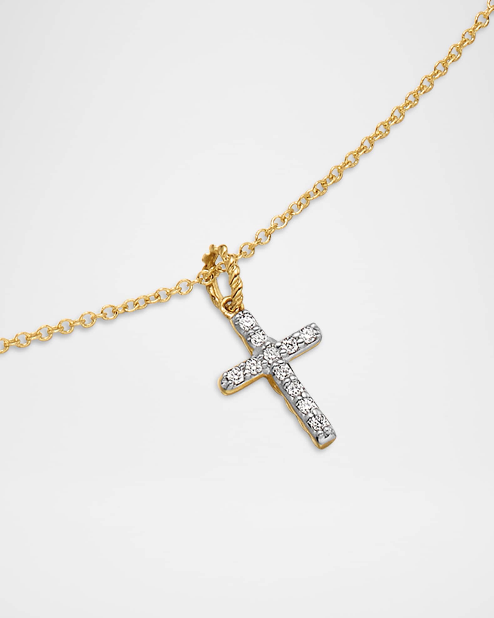 David Yurman Cable Collectibles Cross Necklace with Diamonds in Gold on ...