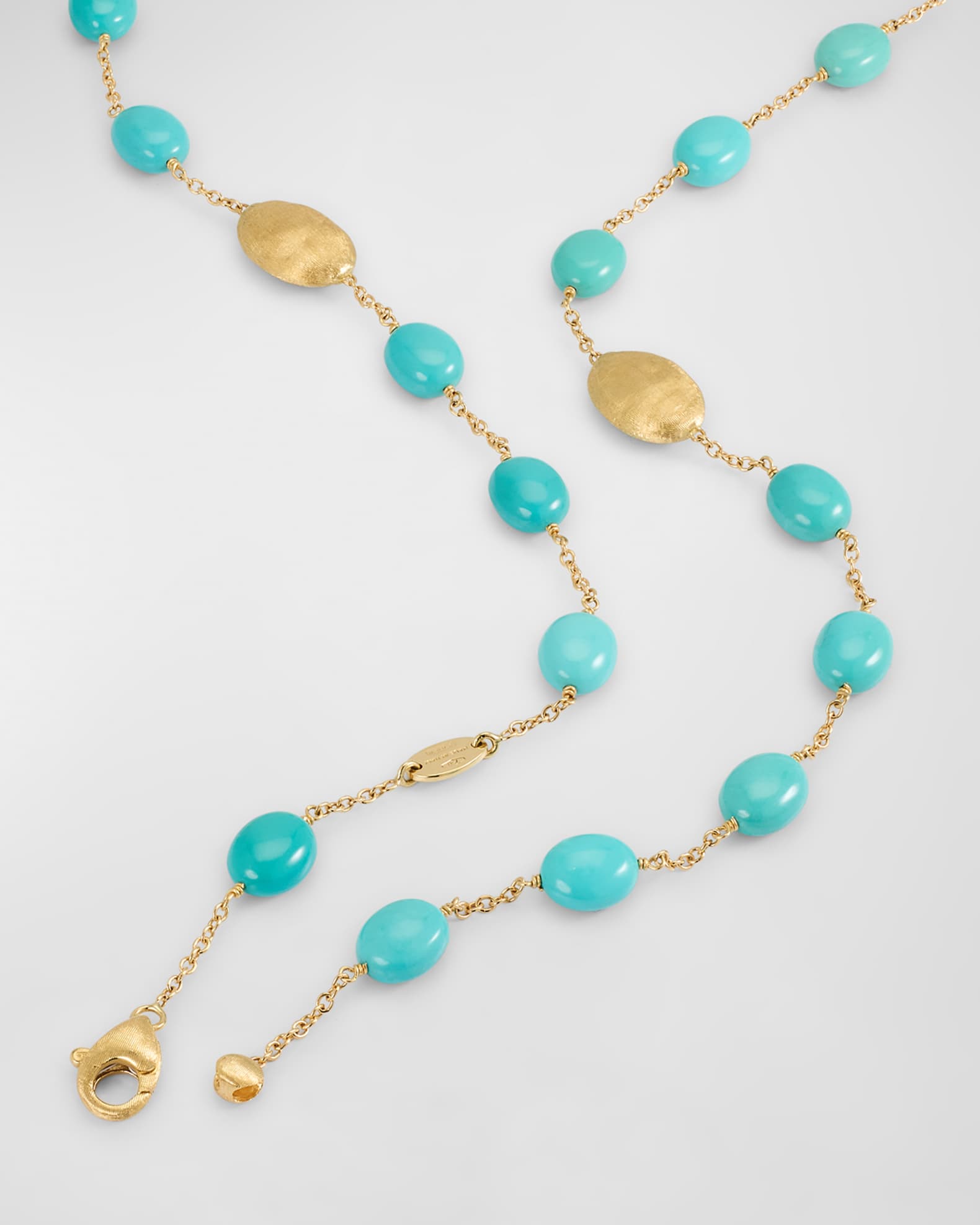Marco Bicego 18K Yellow Gold Turquoise Long Necklace | Neiman Marcus