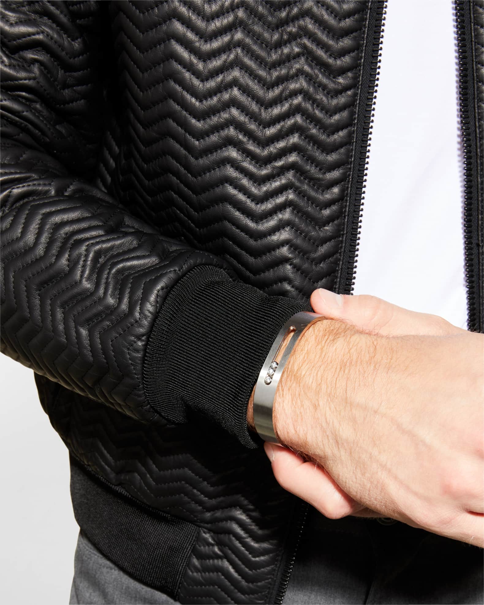 Messika MEN'S TITANIUM DIAMOND BRACELET | Neiman Marcus