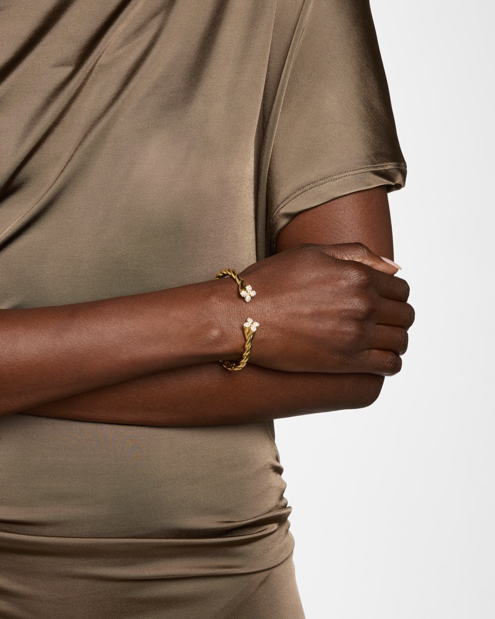 Roberto Coin 18K Yellow Gold Love in Verona Diamond Twist Bangle ...