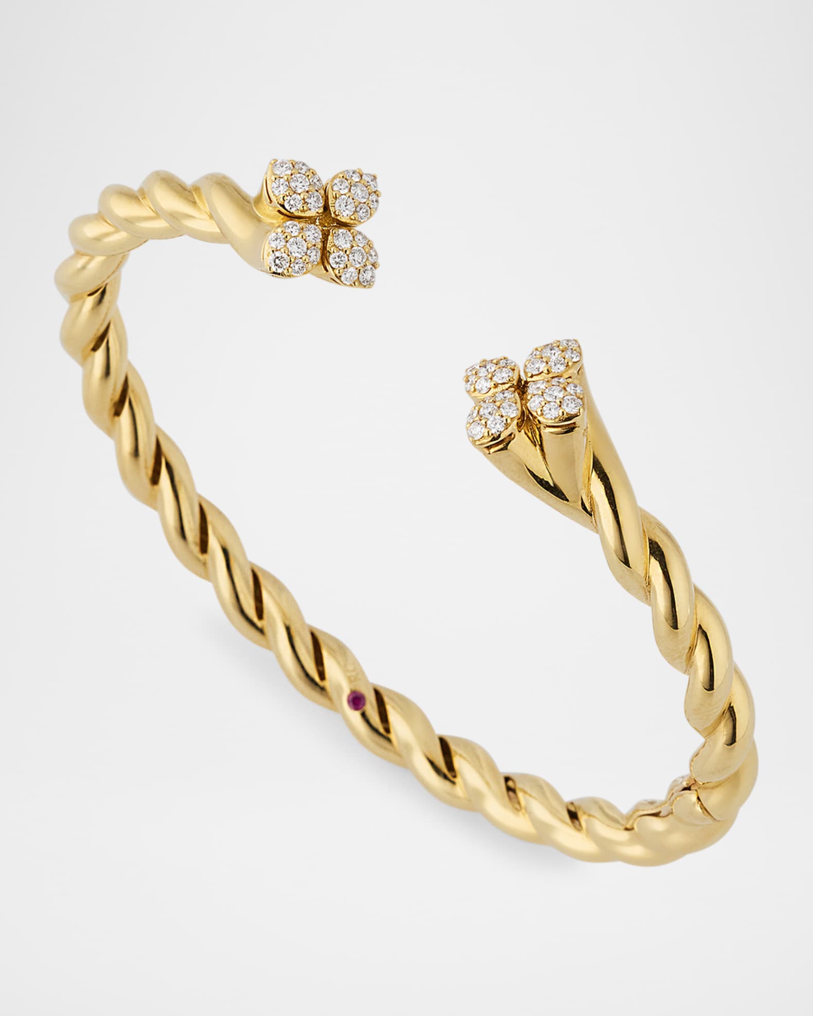 Roberto Coin 18K Yellow Gold Love in Verona Diamond Twist Bangle Bracelet | Neiman Marcus