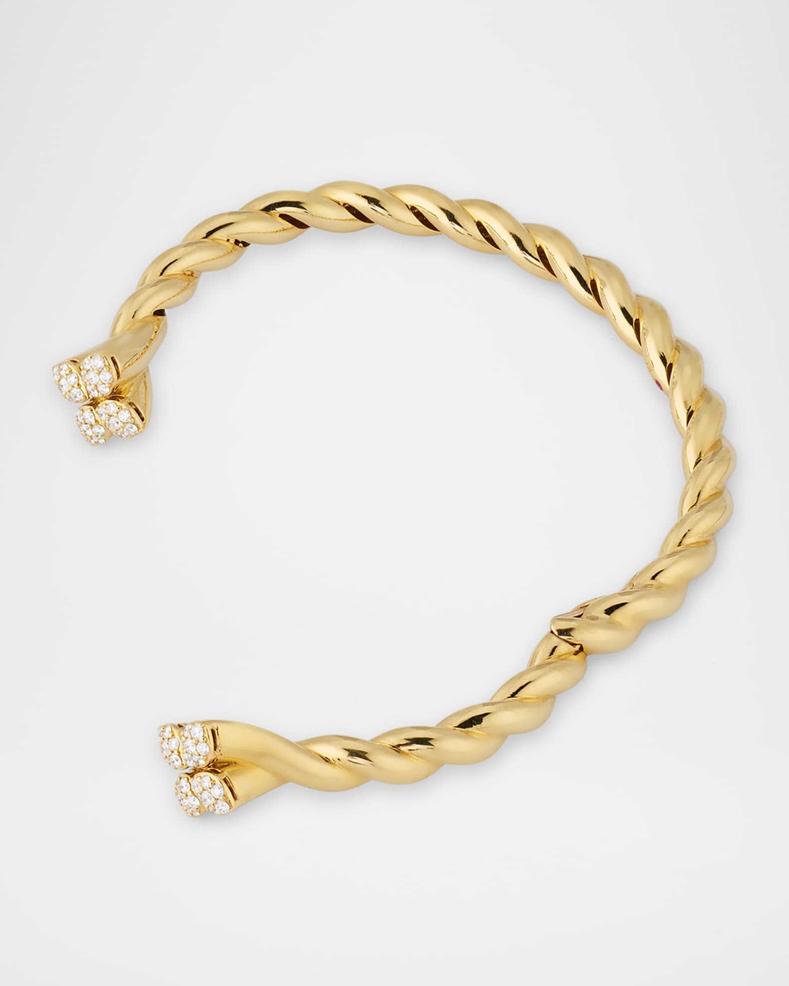 Roberto Coin 18K Yellow Gold Love in Verona Diamond Twist Bangle Bracelet | Neiman Marcus