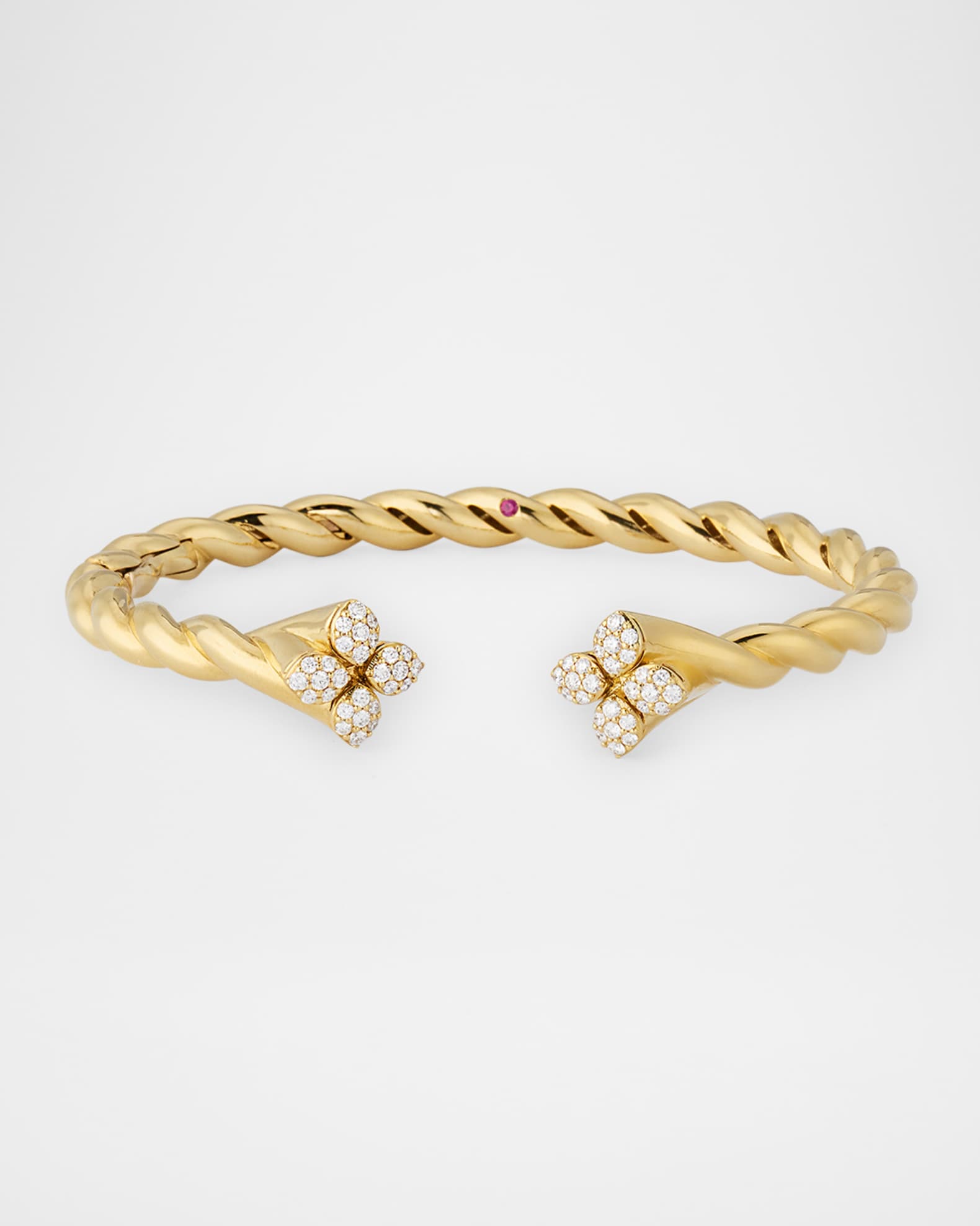 Roberto Coin 18K Yellow Gold Love in Verona Diamond Twist Bangle Bracelet | Neiman Marcus