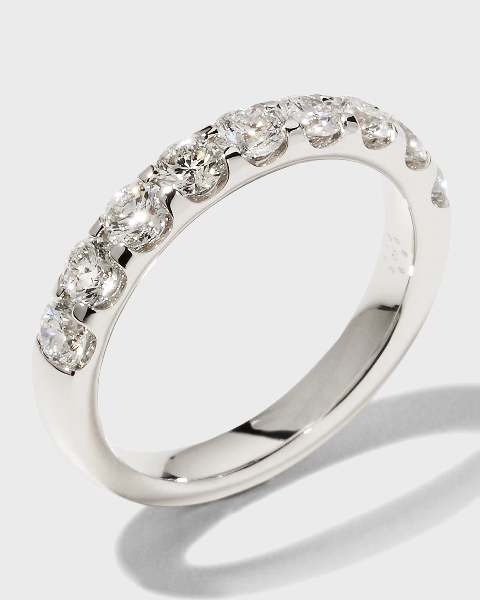 Memoire Platinum 9 Round Diamond Ring, Size 6, 1.00tcw | Neiman Marcus