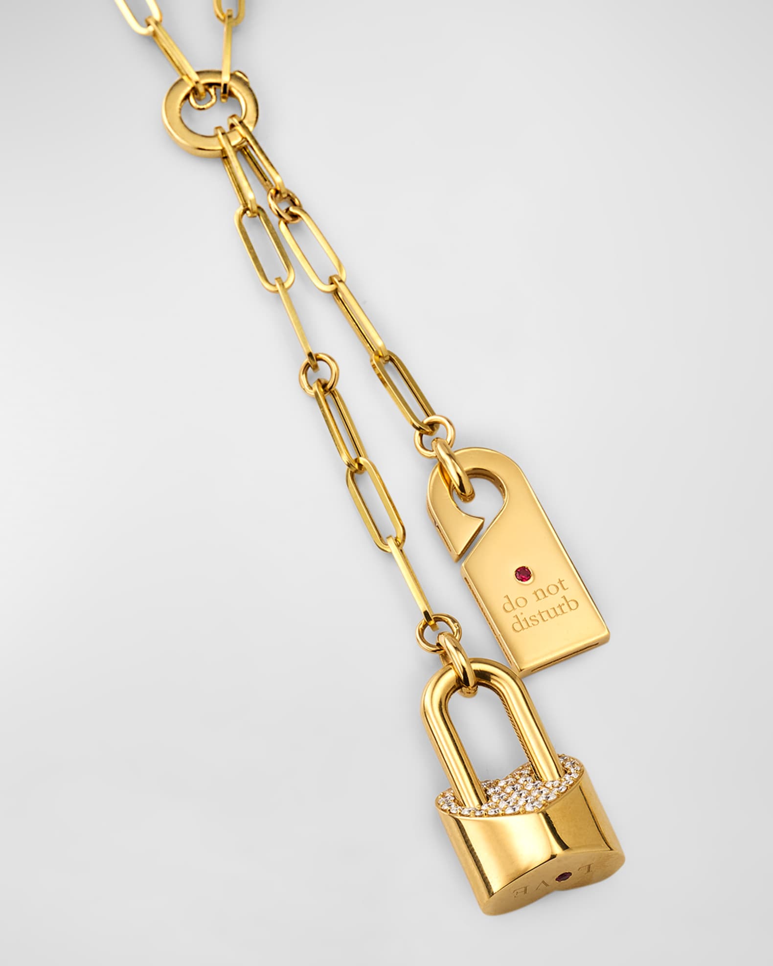 Roberto Coin 18K Yellow Gold Diamond 2 Charm Y Necklace | Neiman Marcus