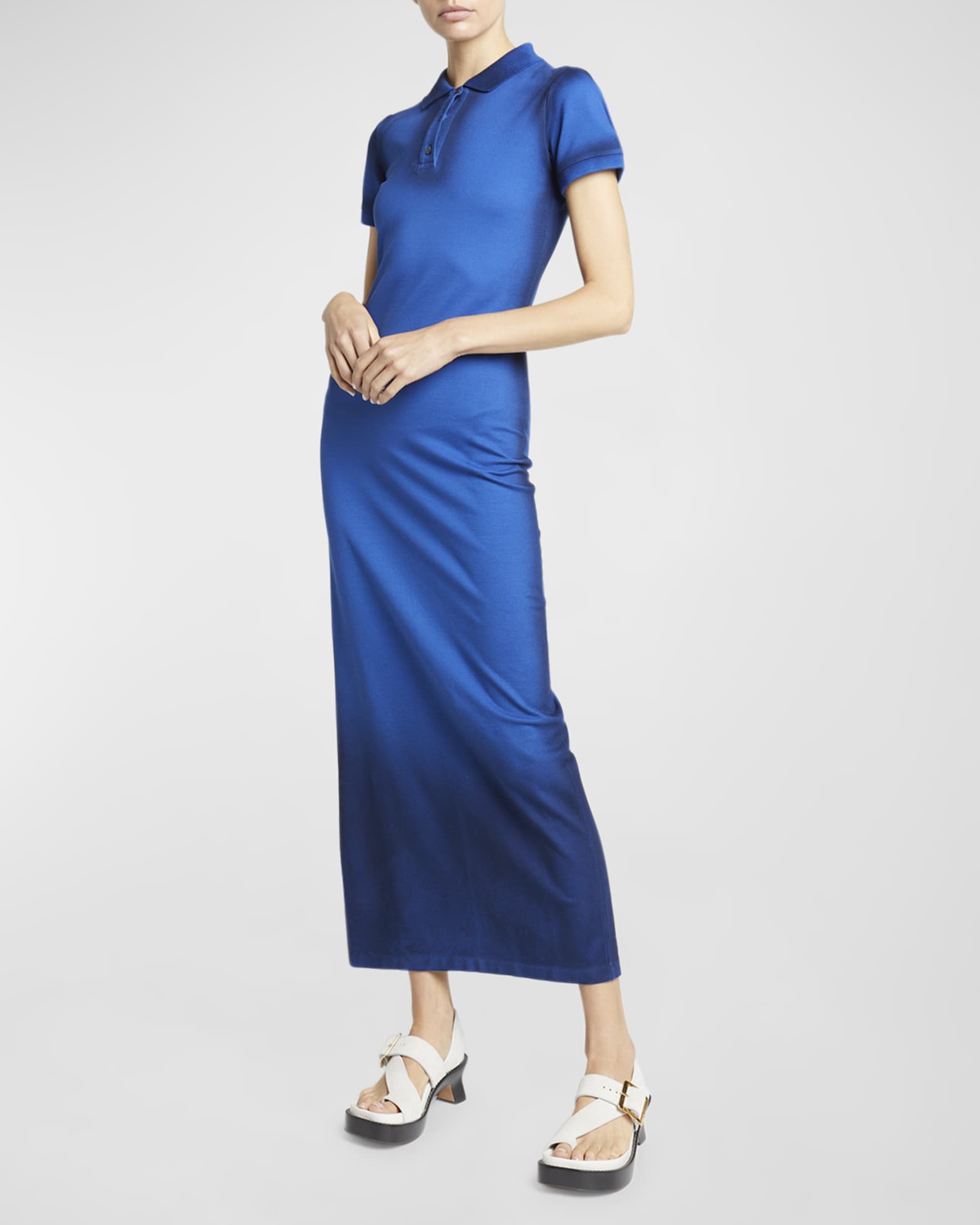 Loewe Knit Polo Midi Dress | Neiman Marcus