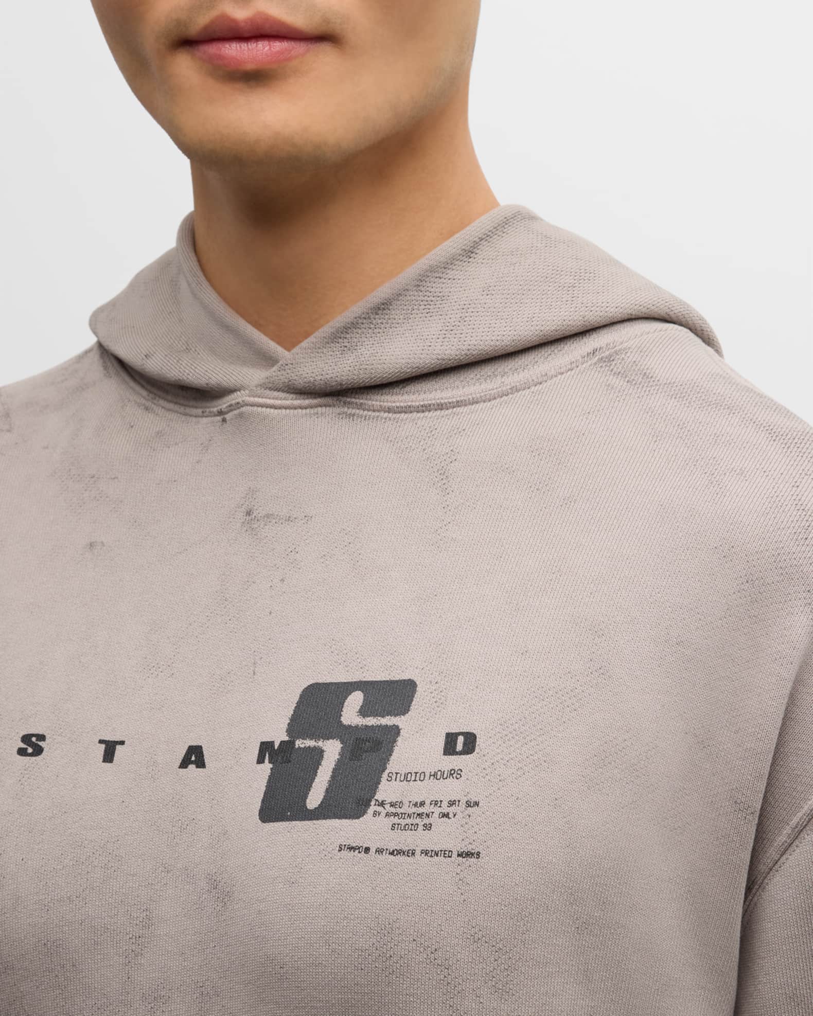 Stampd Men's Transit Splatter Cropped Hoodie | Neiman Marcus