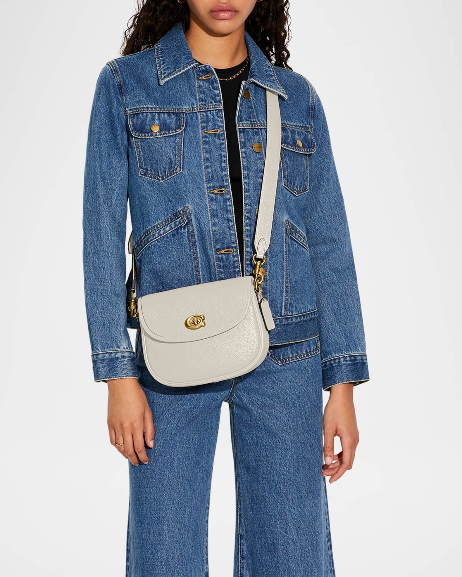 Coach Willow Polished Leather Saddle Crossbody Bag | Neiman Marcus