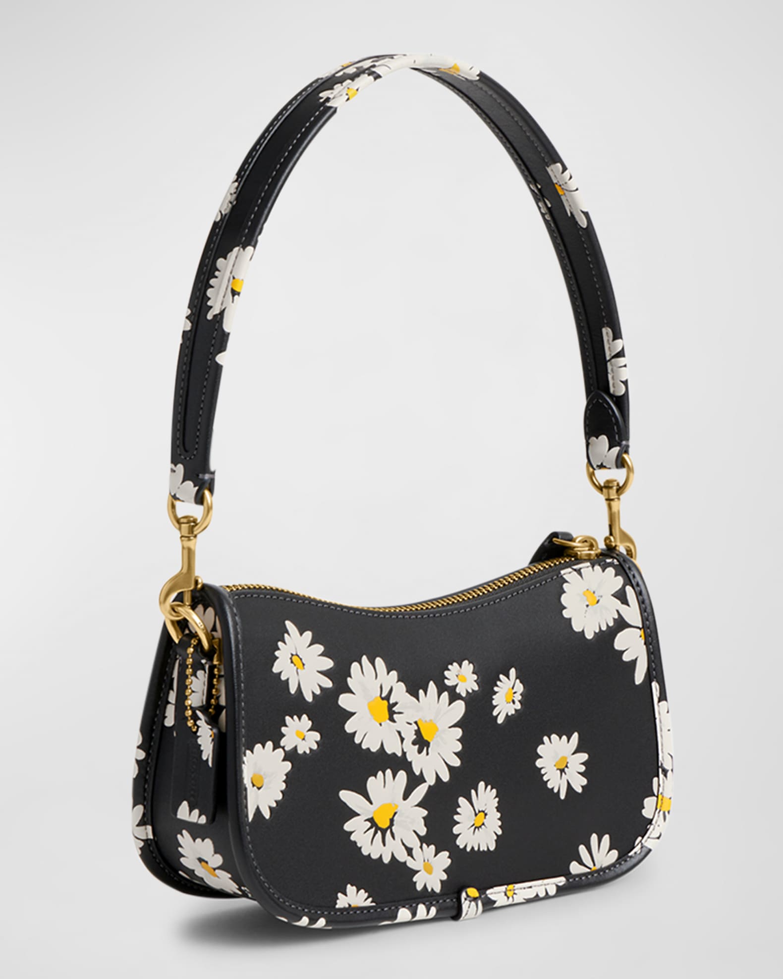 Coach Swinger 20 Floral-Print Leather Shoulder Bag | Neiman Marcus