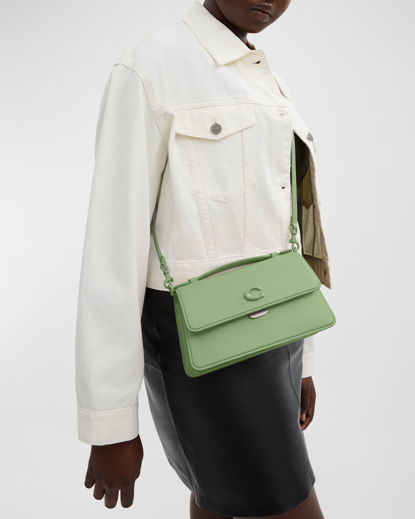 Coach Juno Monochrome Glovetanned Leather Shoulder Bag | Neiman Marcus