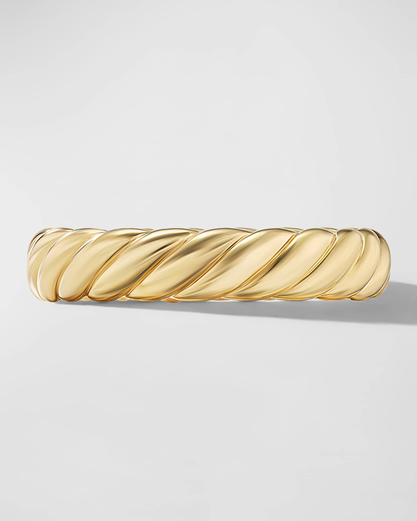 David Yurman Sculpted Cable Band Ring in 18K Gold, 4.5mm | Neiman Marcus