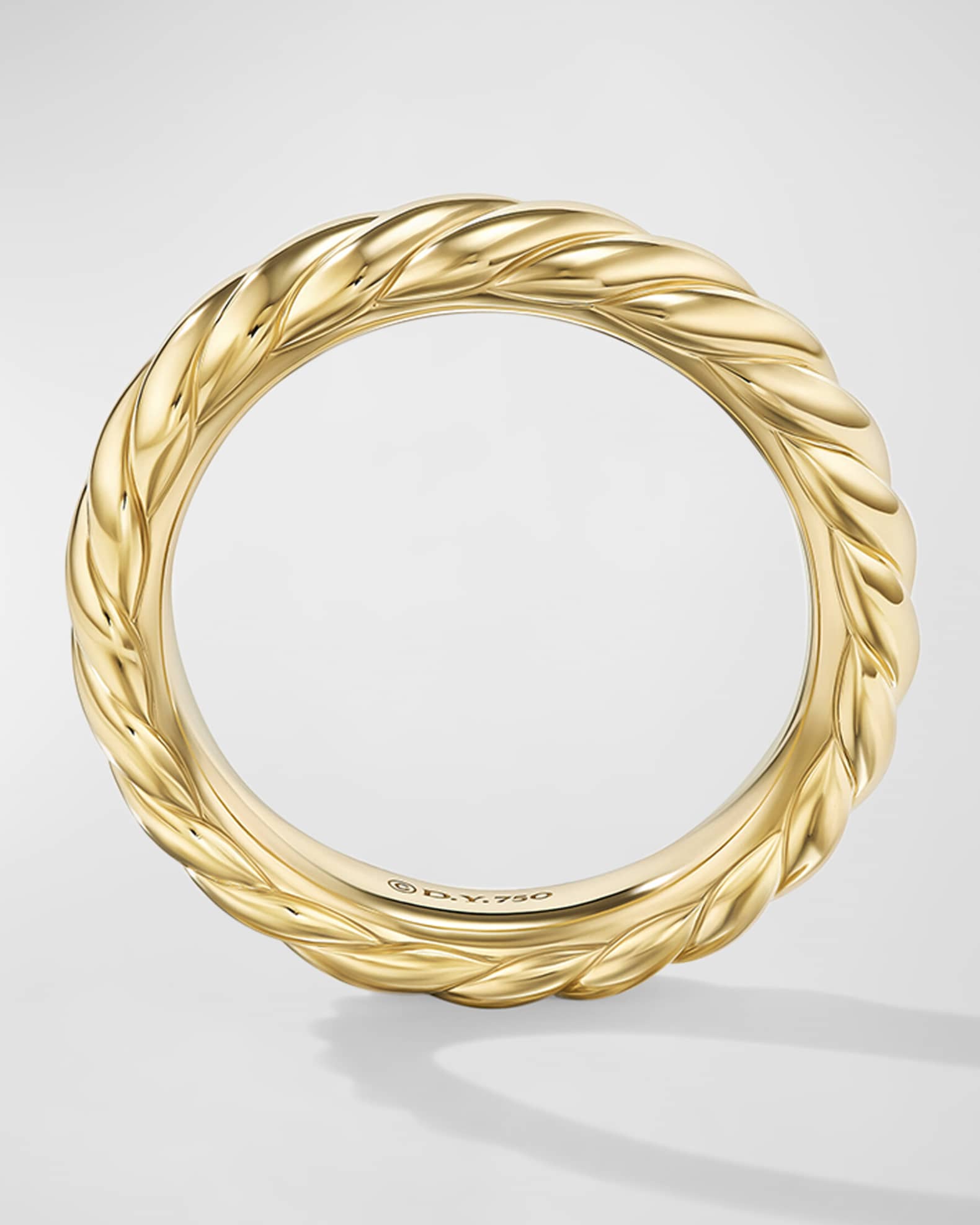 David Yurman Sculpted Cable Band Ring in 18K Gold, 4.5mm | Neiman Marcus