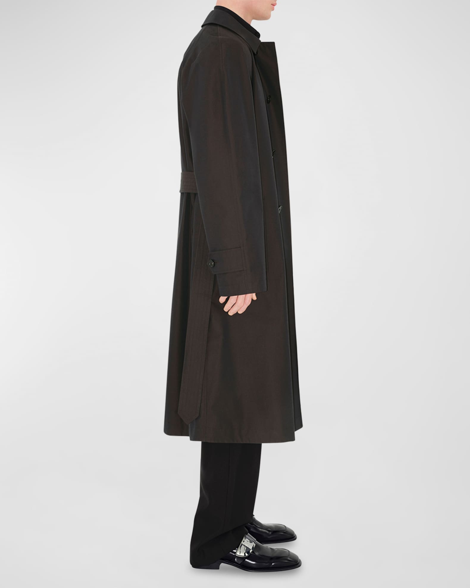 Burberry Men's Long Cotton Car Coat | Neiman Marcus