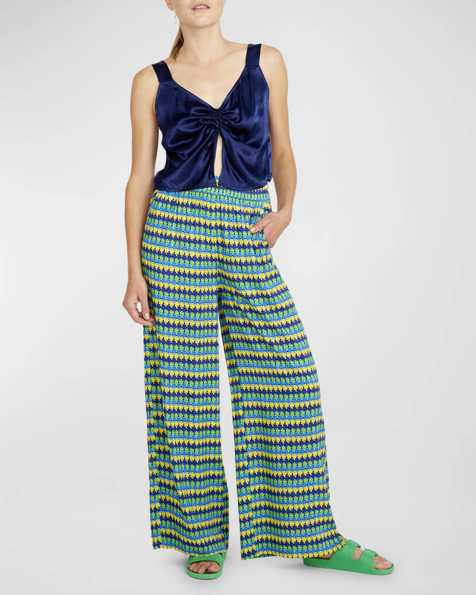 Terez Margarita Crochet Rayon Pants | Neiman Marcus