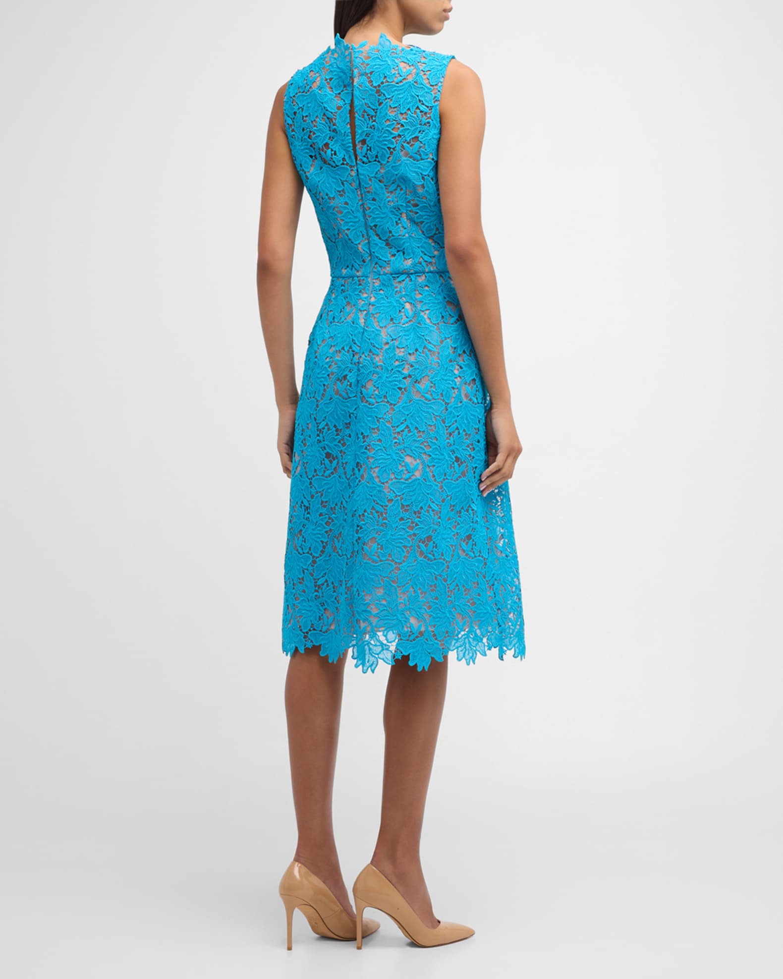 Rickie Freeman for Teri Jon Sleeveless Floral Lace Fit-&-Flare Midi ...