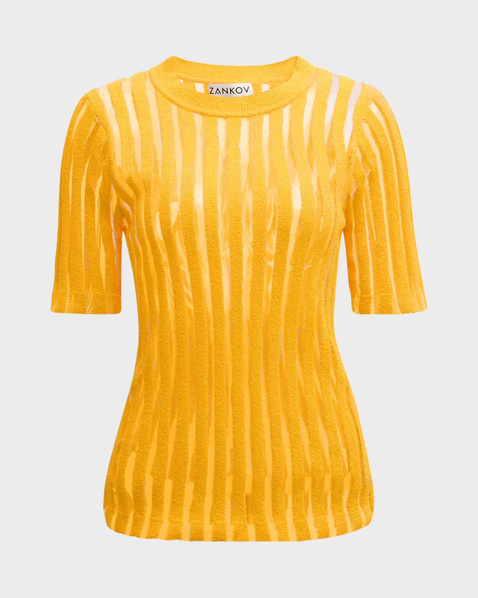 ZANKOV Eve Striped Towelling Short-Sleeve Top | Neiman Marcus