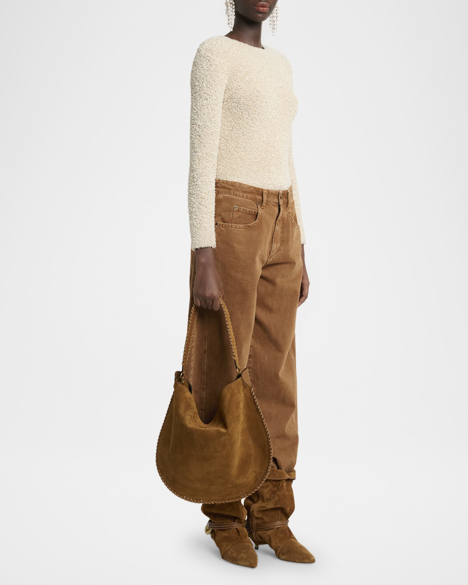 Isabel Marant Oskan Soft Suede Hobo Bag | Neiman Marcus