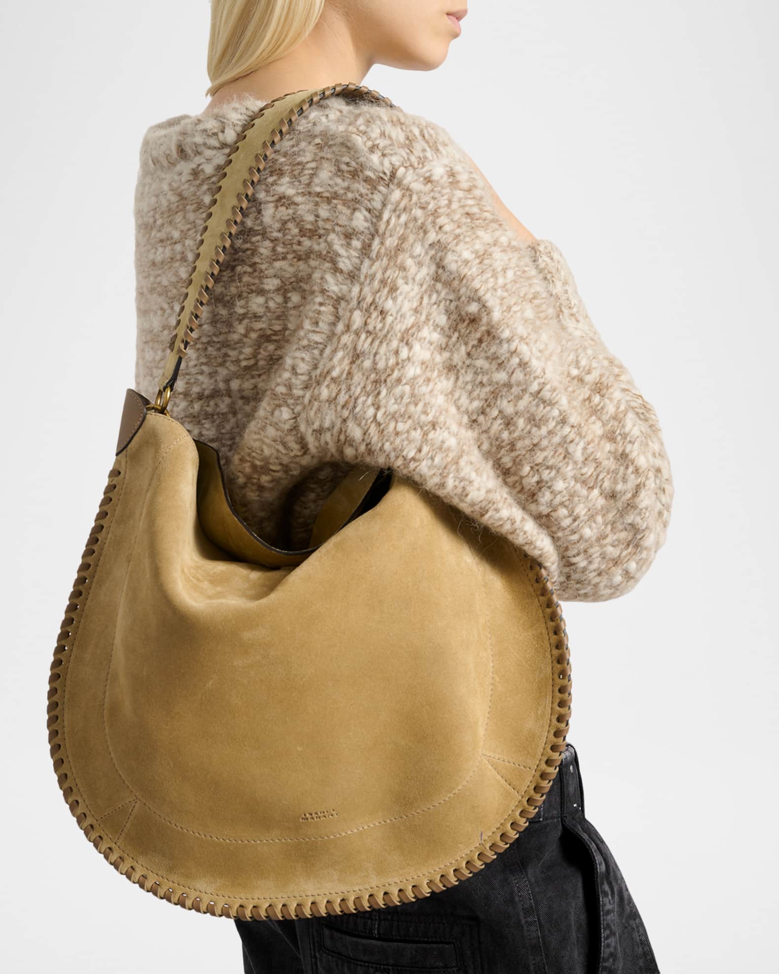 Isabel Marant Oskan Soft Suede Hobo Bag | Neiman Marcus