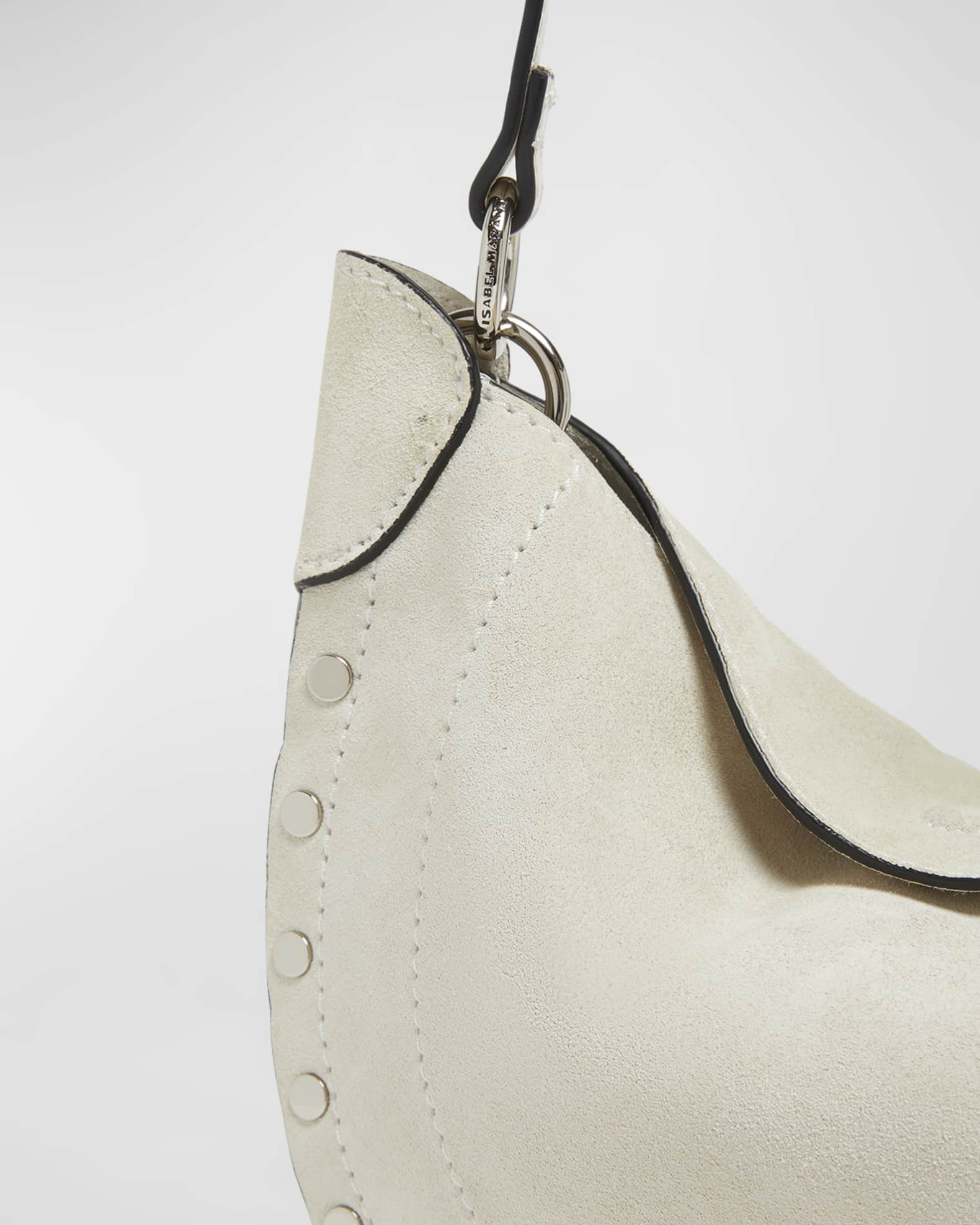 Isabel Marant Oskan Mini Moon Suede Hobo Bag | Neiman Marcus