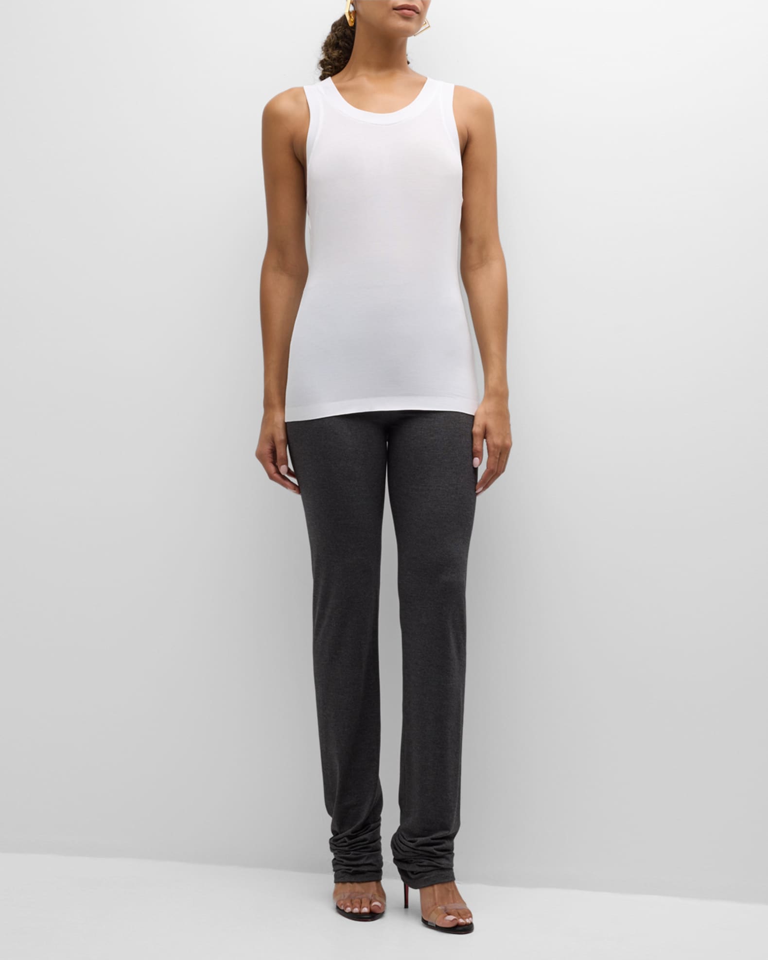 Norma Kamali Racer Sleeveless Stretch Tank Top | Neiman Marcus