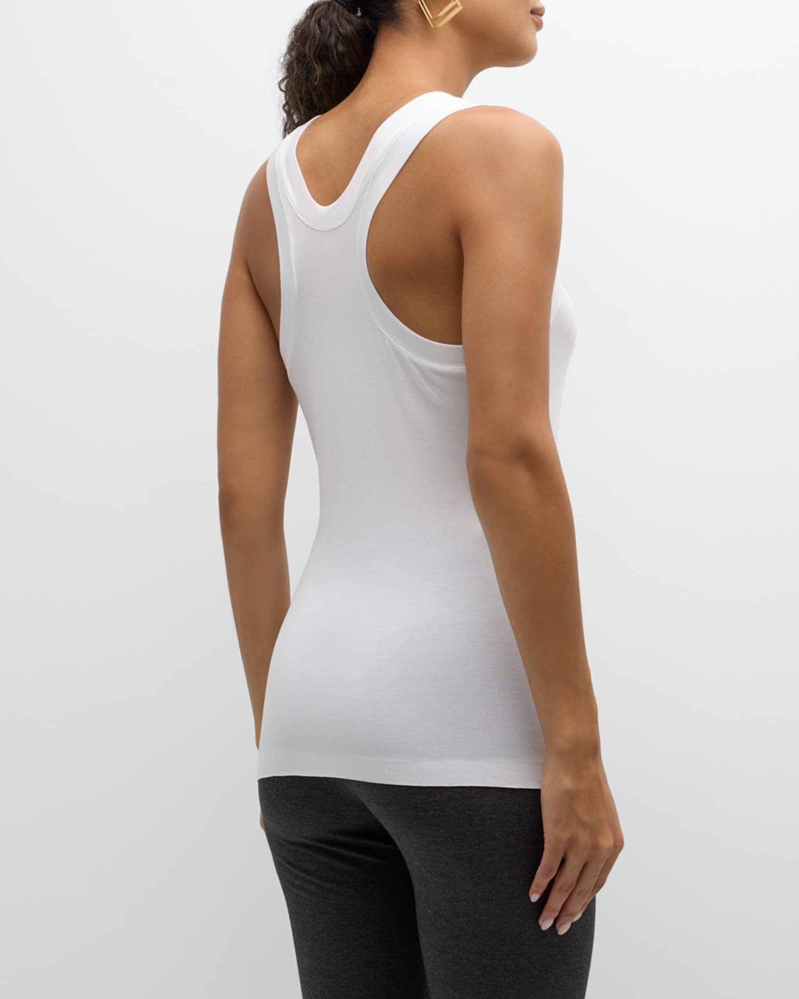 Norma Kamali Racer Sleeveless Stretch Tank Top | Neiman Marcus