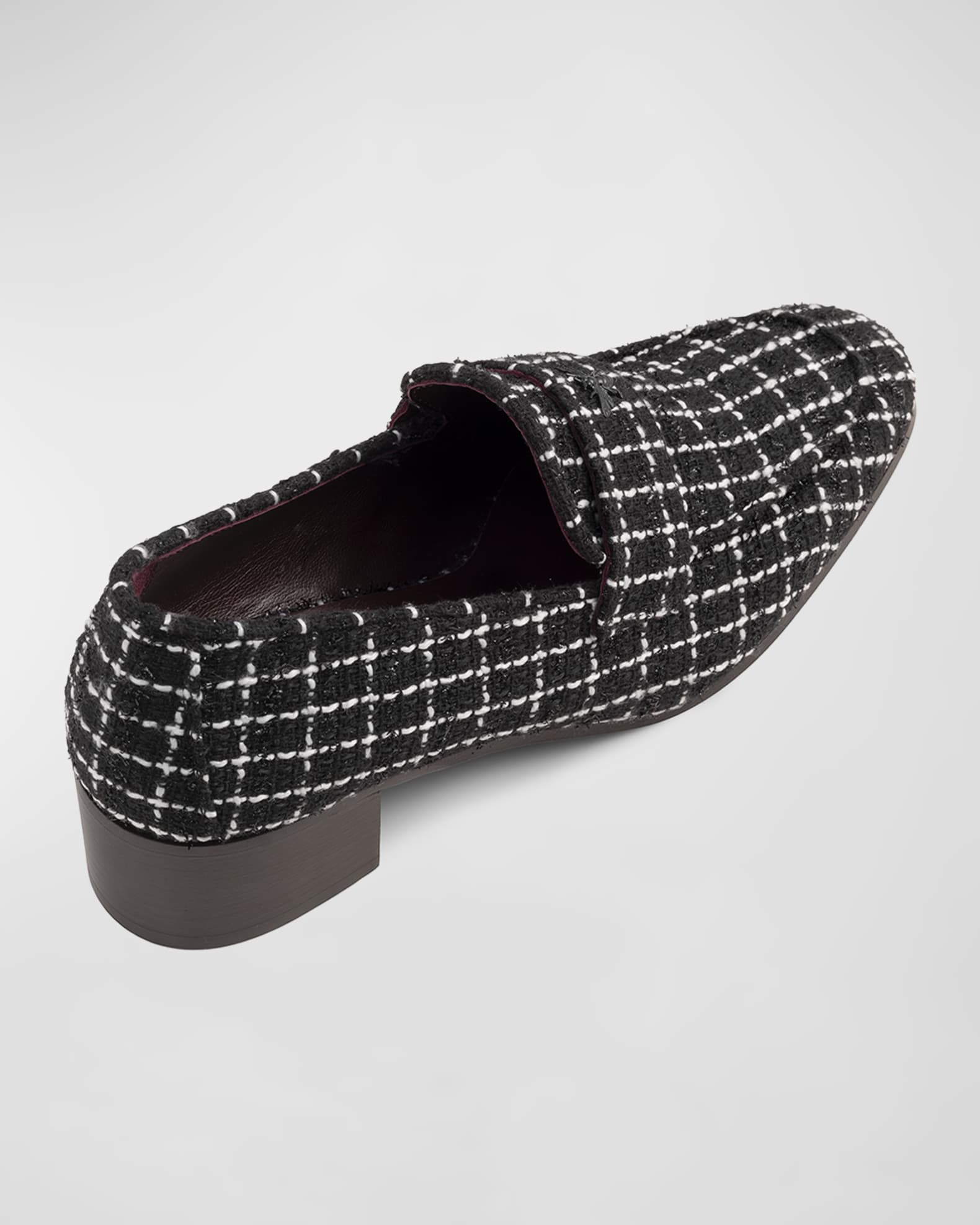 Bougeotte Tweed Medallion Heeled Loafers | Neiman Marcus