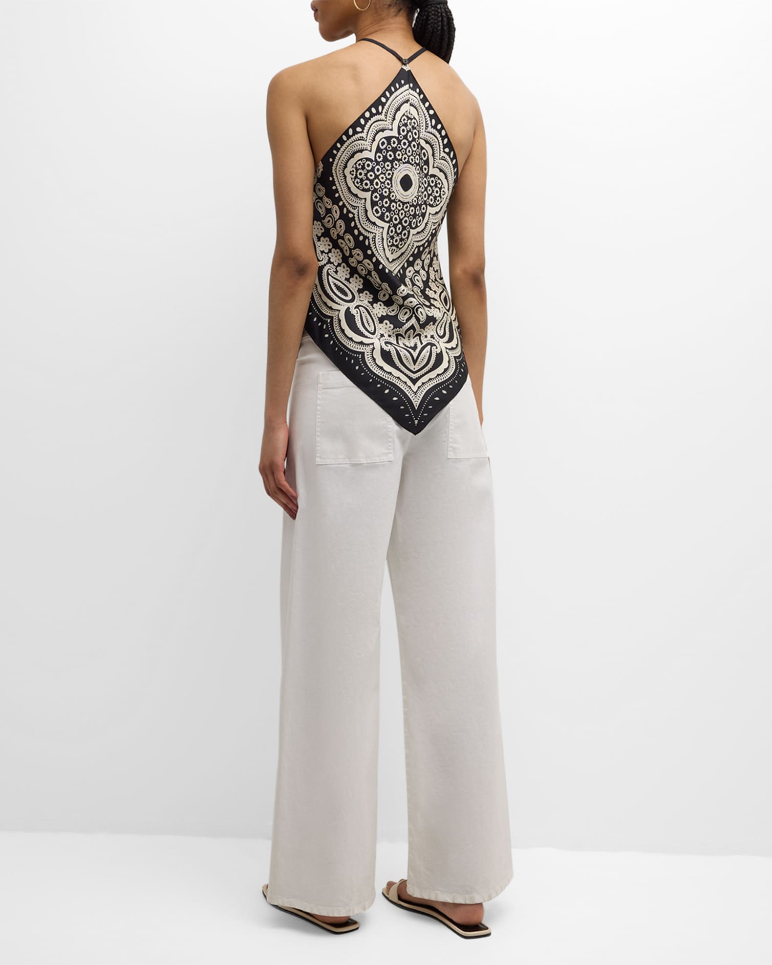 Nili Lotan Megan Brushed Stretch Wide Leg Pants | Neiman Marcus