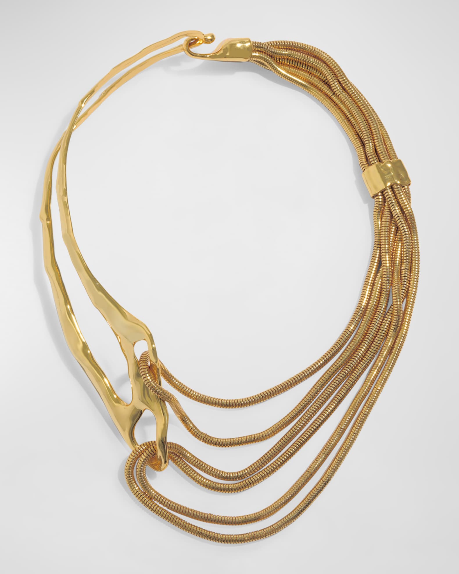 Alexis Bittar Molten Gold Intertwined Snake Chain Necklace | Neiman Marcus