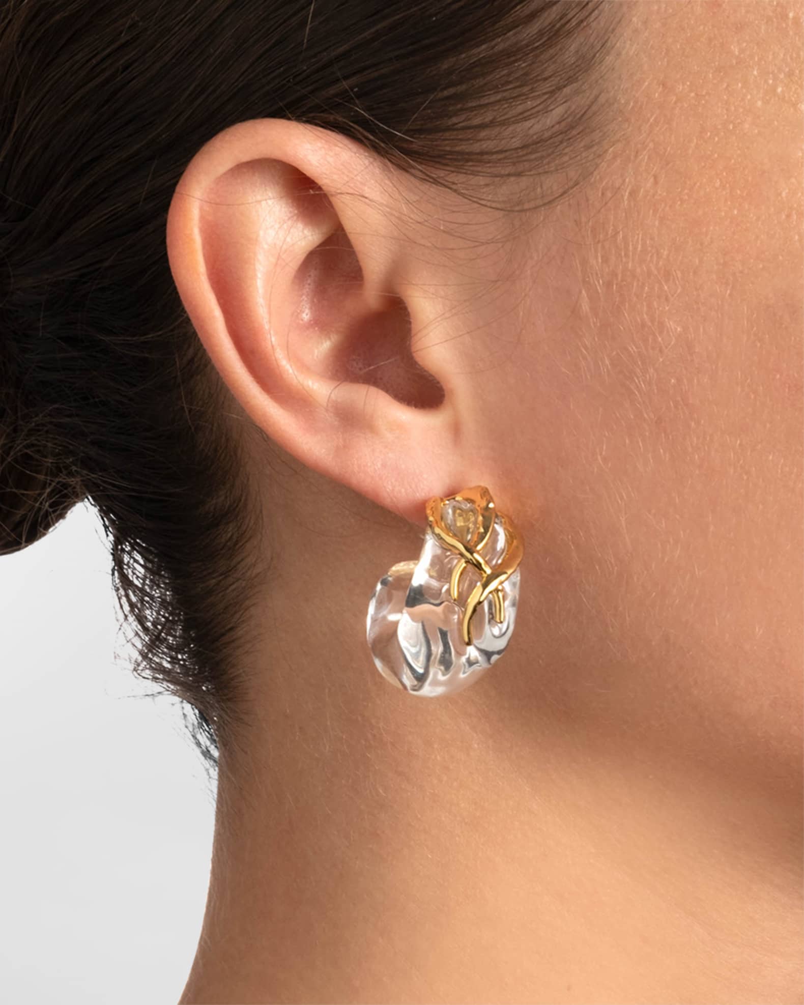 Alexis Bittar Liquid Vine Lucite Small Hoop Earrings | Neiman Marcus